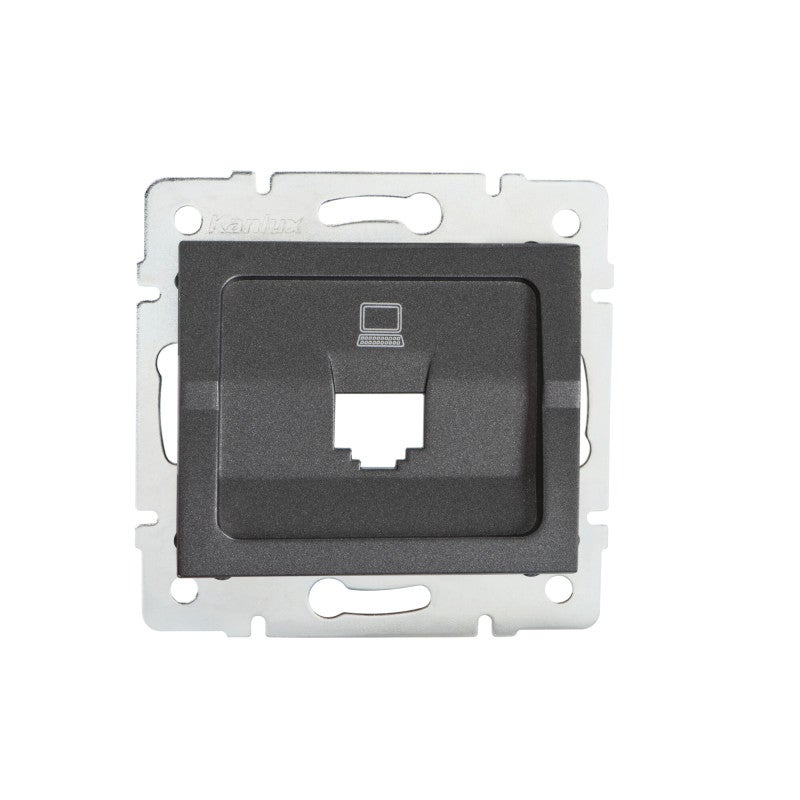 Prise RJ45 simple - Encastrée murale - ABS Graphite - 71x71mm | Leroy ...