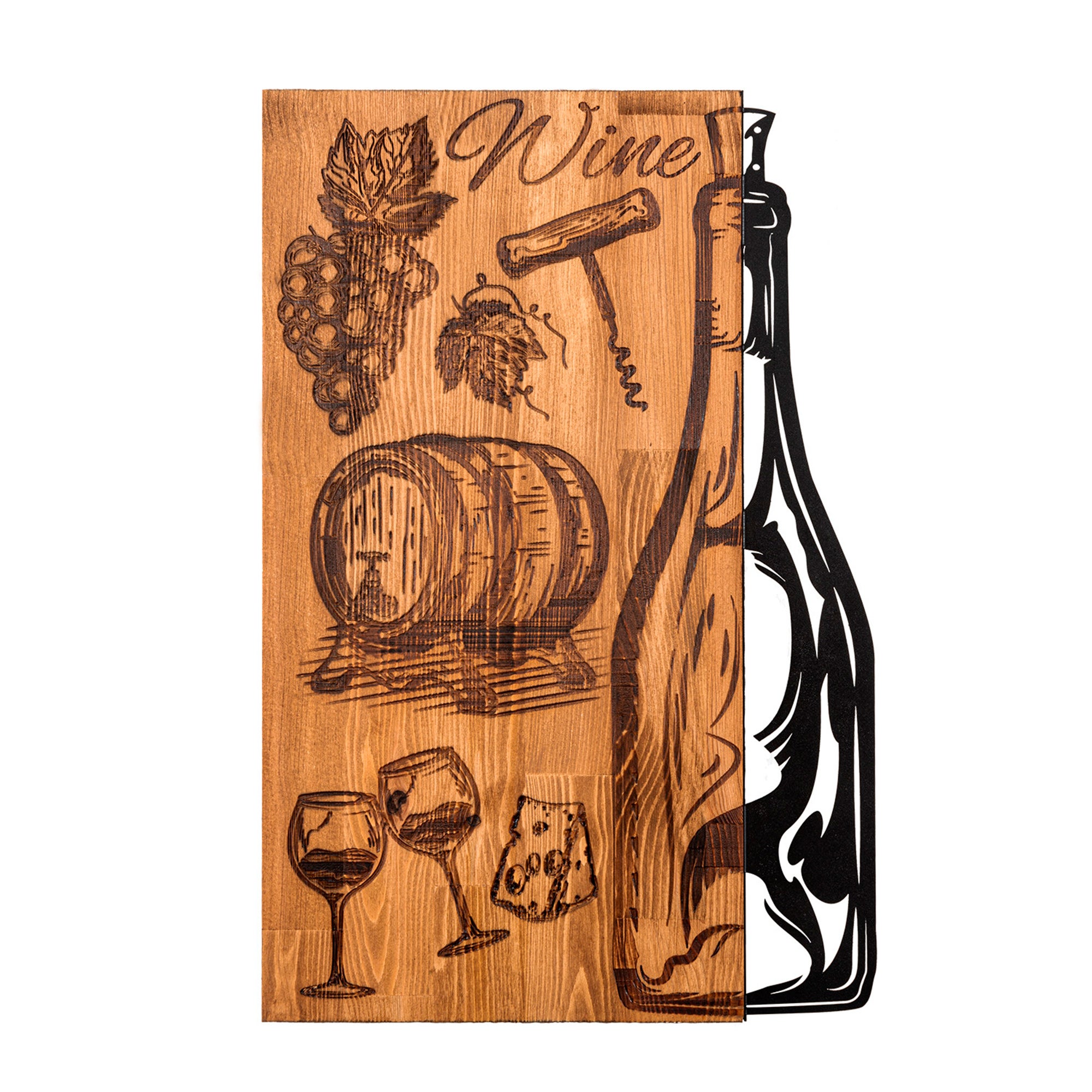 Decoración mural botella de madera y metal | Leroy Merlin