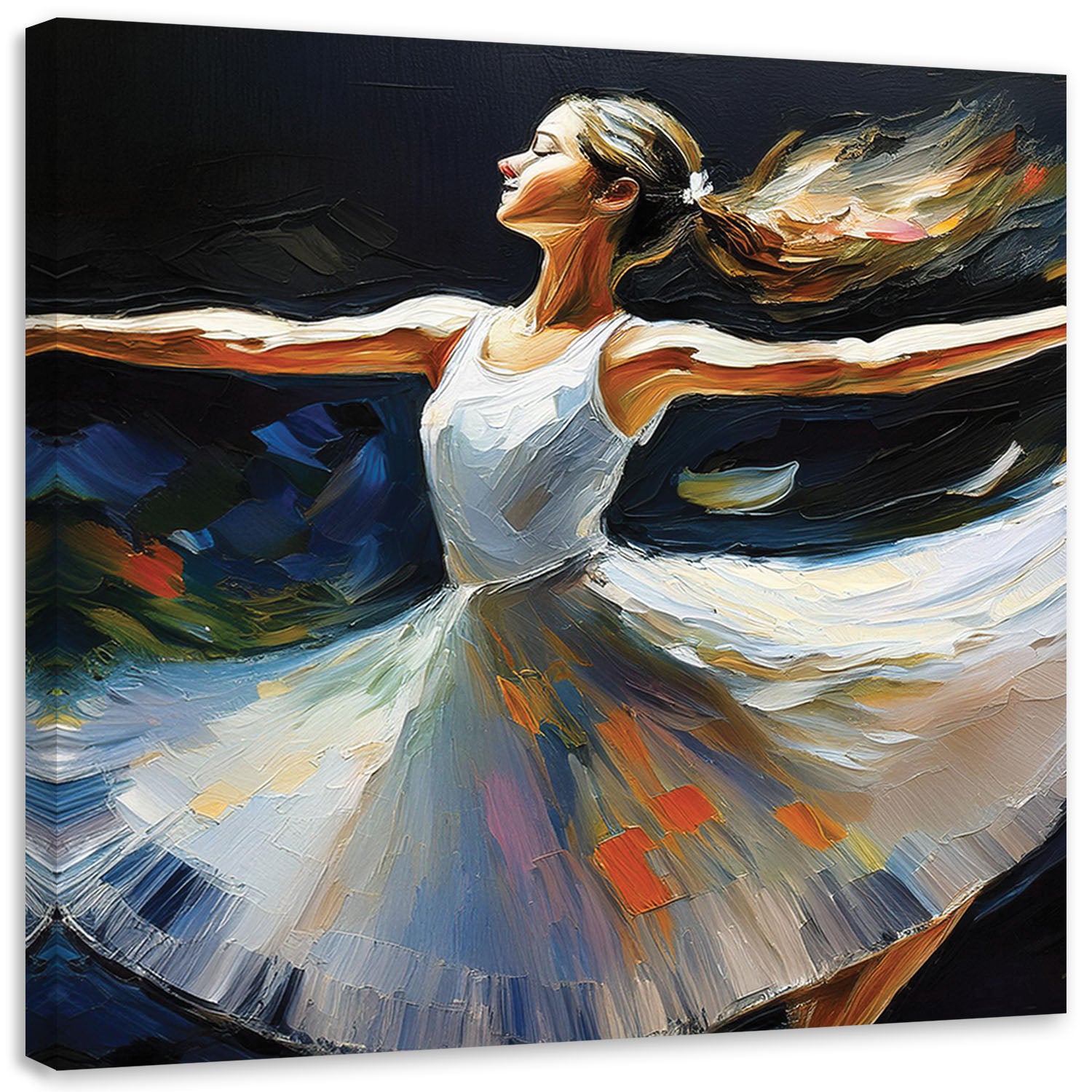 Tableau sur toile, Danse de la femme ballerine 60x60 | Leroy Merlin