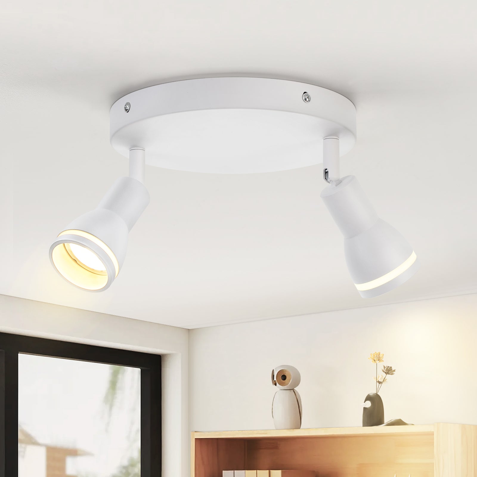 NETTLIFE LED foco de techo 2 bombillas blanco salón luz de techo punto ...
