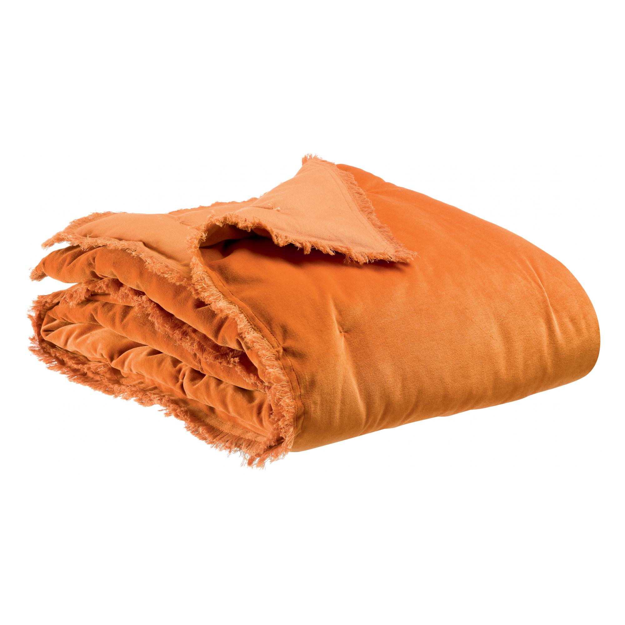 Plaid uni Fara ambre 135 x 200 cm Vivaraise | Leroy Merlin