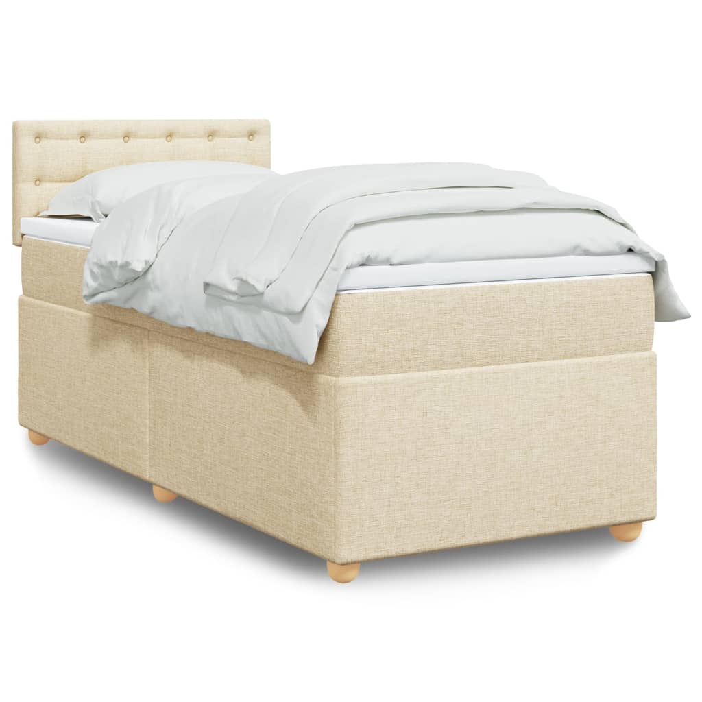 Sommier à lattes de lit avec matelas Crème 90x200 cm Tissu | Leroy Merlin