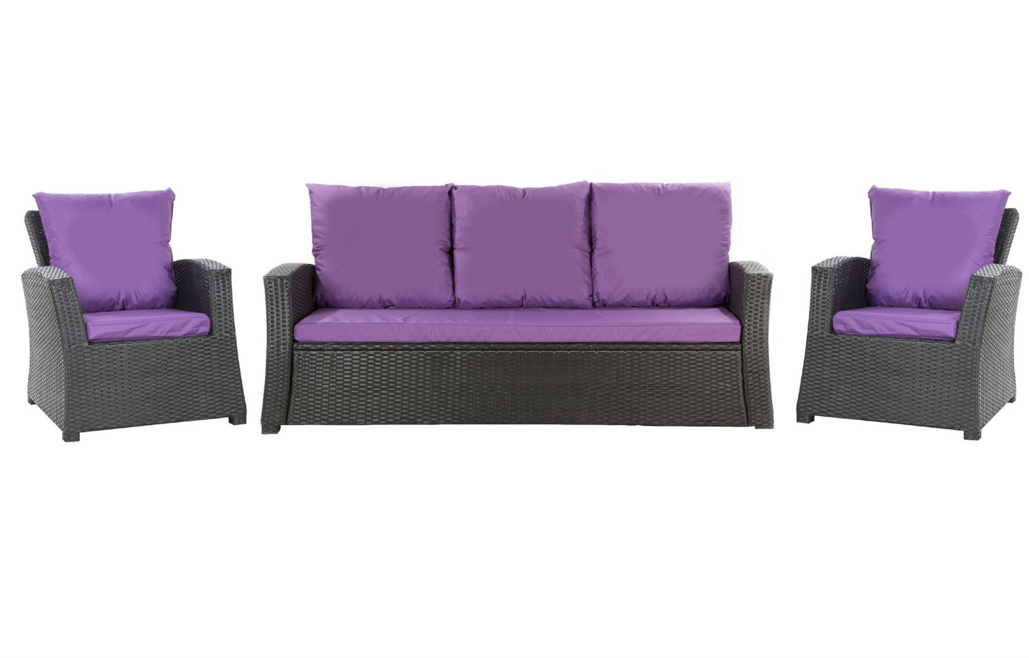 Set coussins pour salon de jardin résine tressée 5 places, coussins ...
