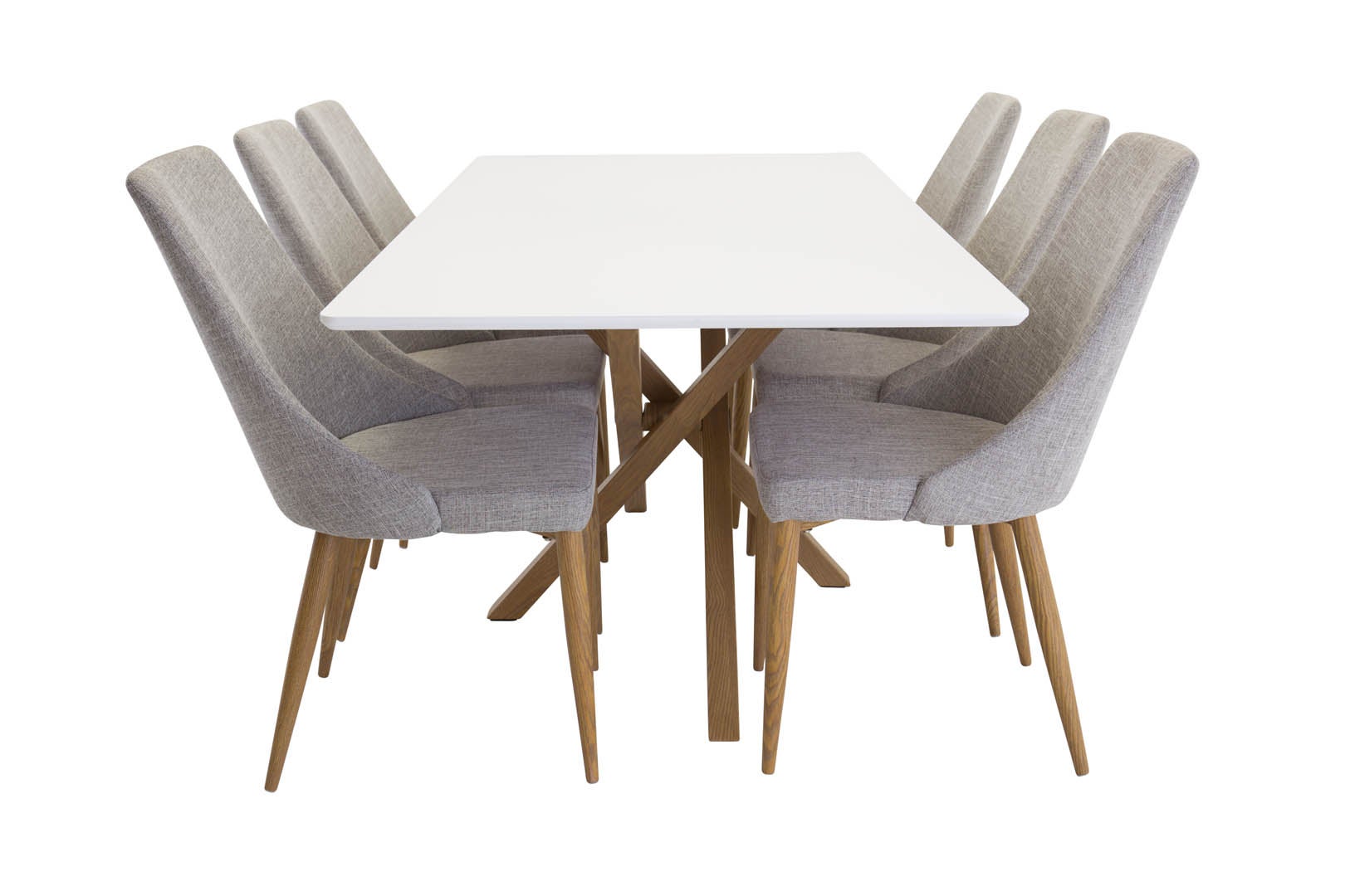 Piazza180x90WHNA ensemble table, table blanc et 6 Leone chaises ...