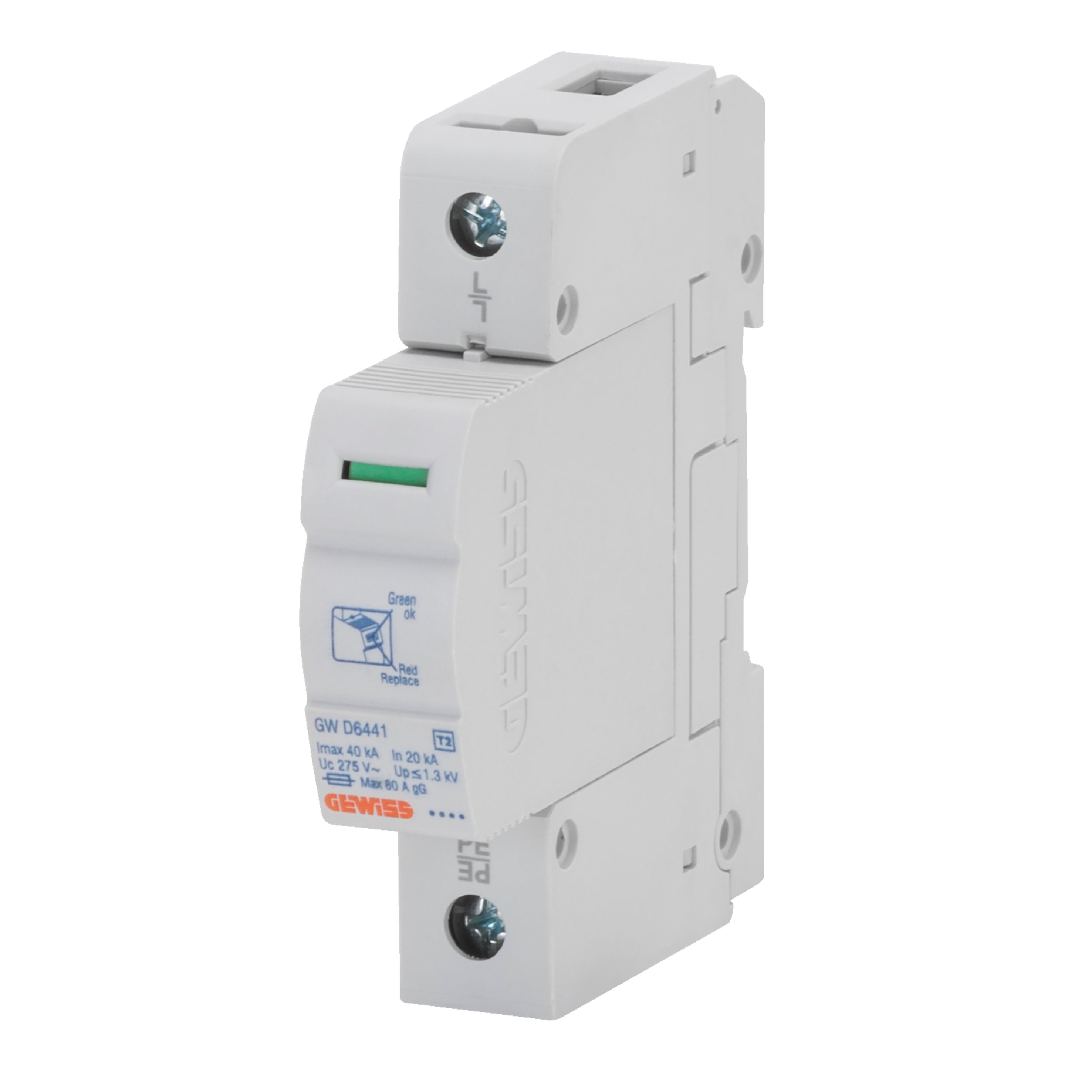Parafoudre 40 kA 400 V - Type 2 - 1 module - GEWISS - GWD6413 | Leroy ...