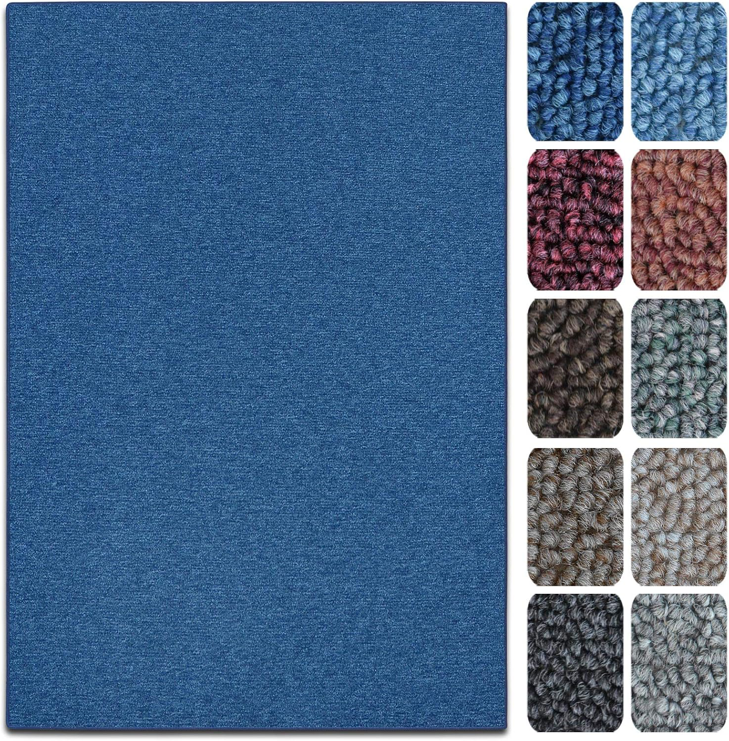Alfombra de salón London azul oscuro 67 x 250 cm | Leroy Merlin