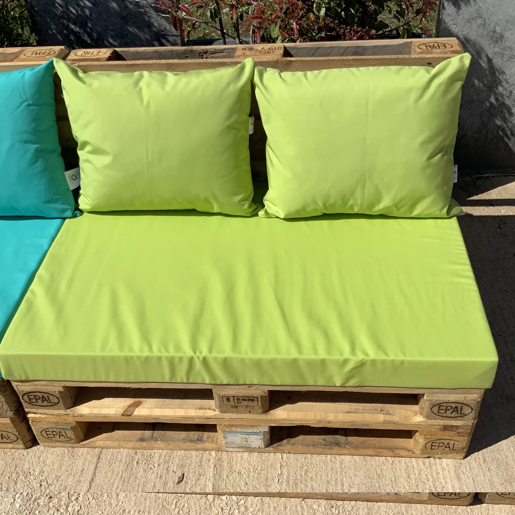 Coussin d'assise pour palette - Vert clair - 80x120x10 cm - Polyester ...