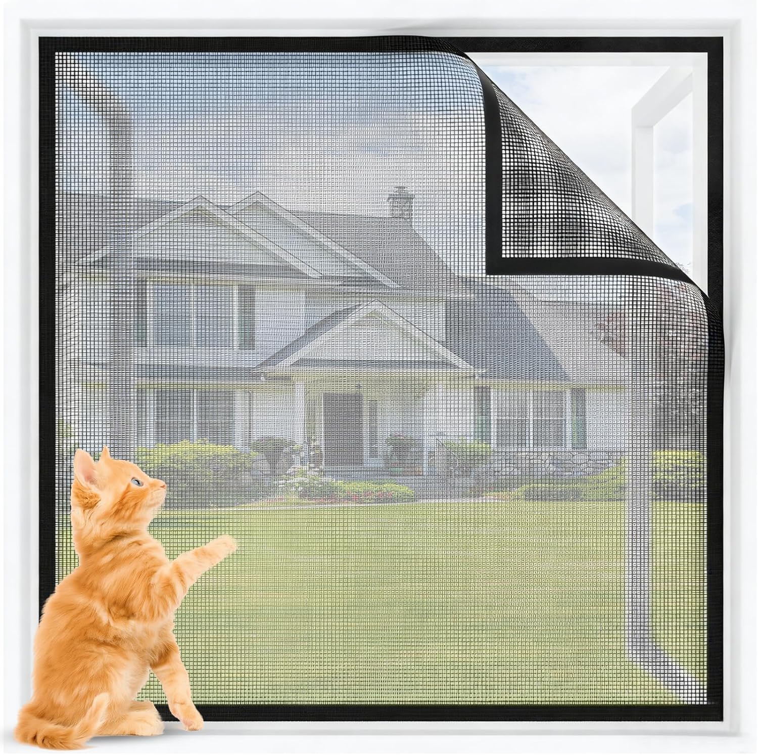 Moustiquaire Fenetre, 100 X 130 CM, Filet De Sécurité pour Chat, Kit de ...