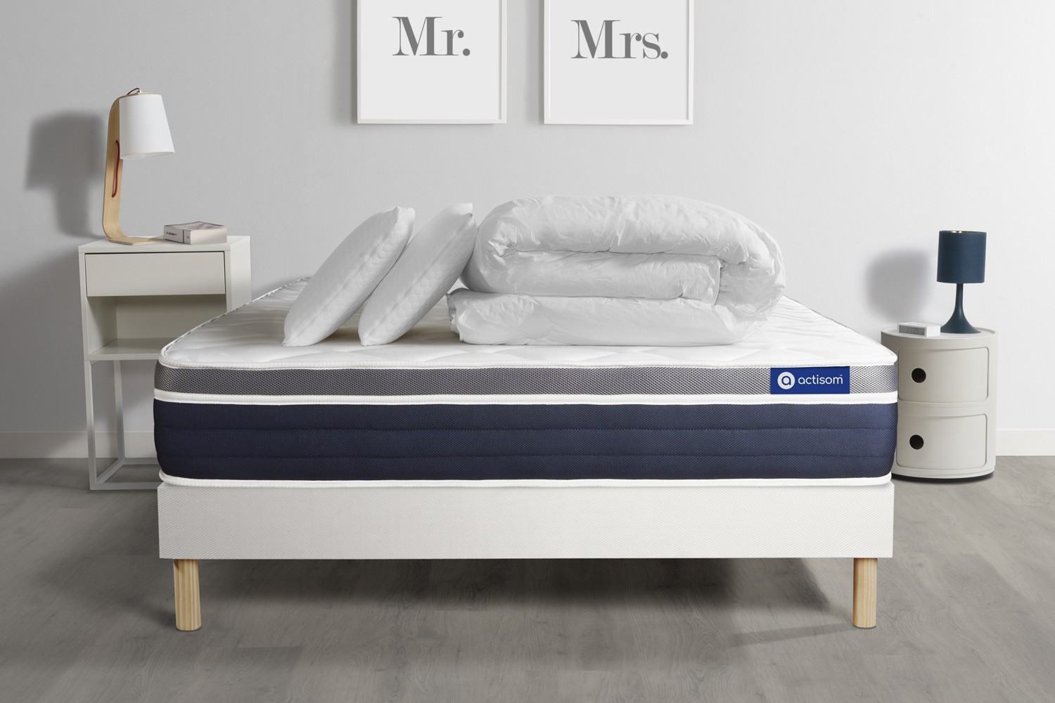 Matelas 180 x 200 cm Actilatex confort - Latex et memoire de forme - Ep. 26 cm - sommier kit ...