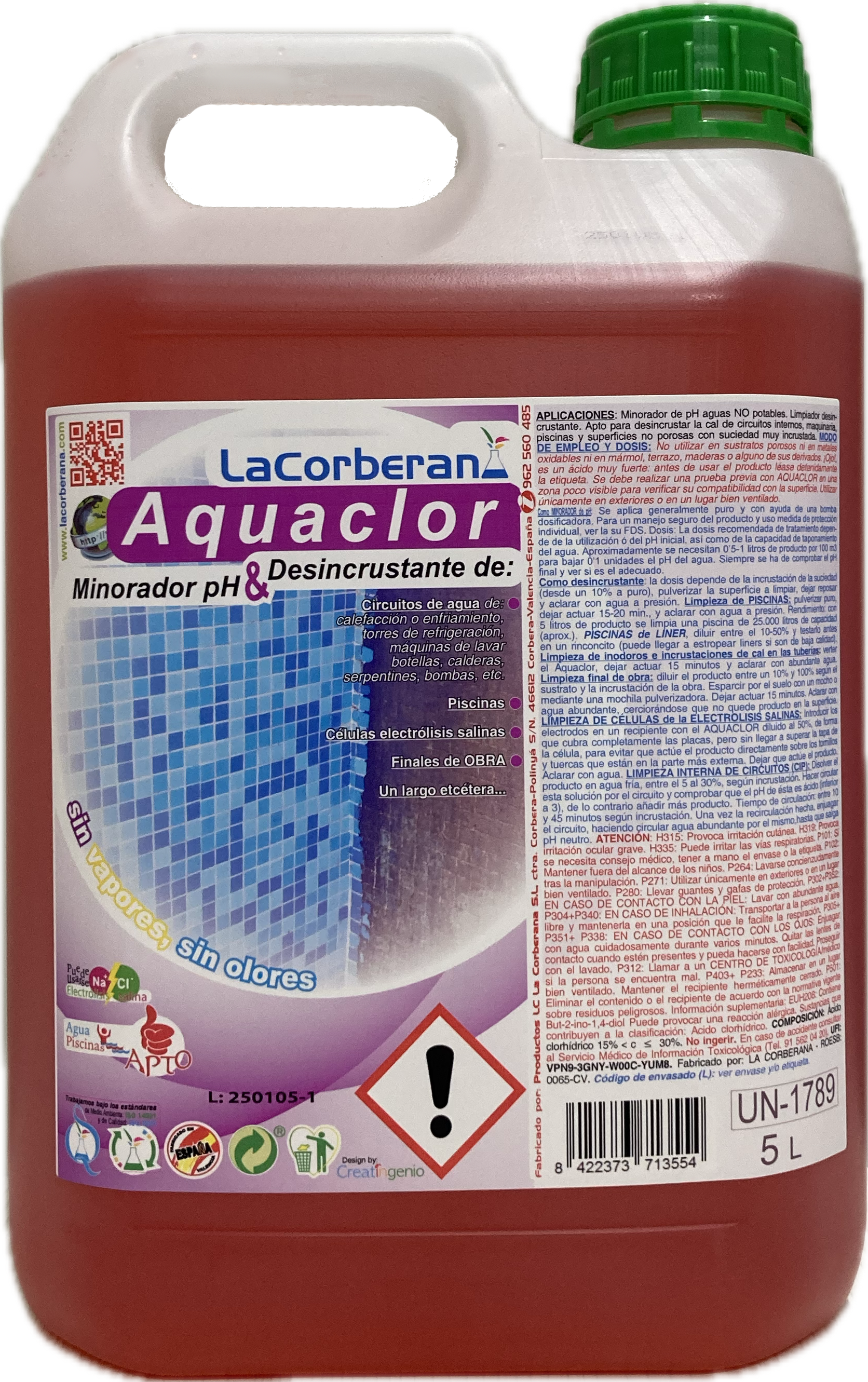Reductor de pH y desincrustante para piscinas Aquaclor 5L – Antical ...