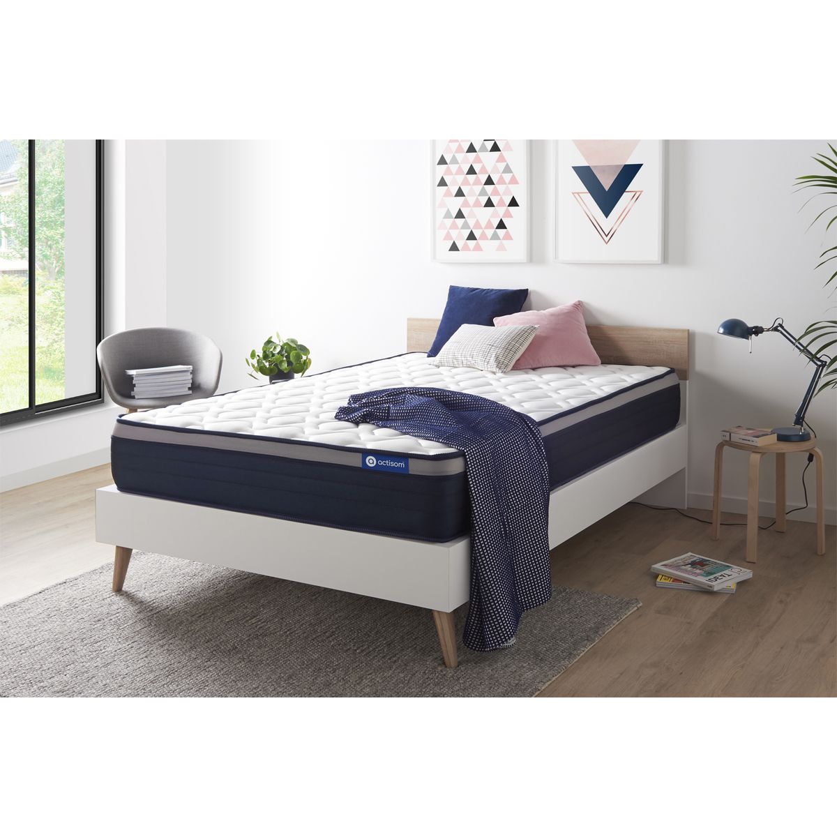 Matelas 180 x 200 cm Actilatex max - Latex et mémoire de forme - Ep. 26 cm - Ferme - 7 zones de ...