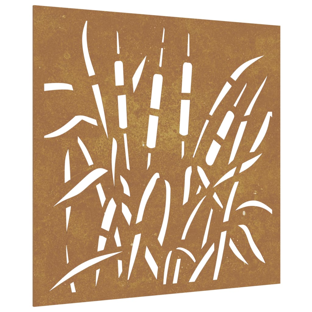 Décoration murale de jardin en acier corten motif gazon 55x55 cm ...