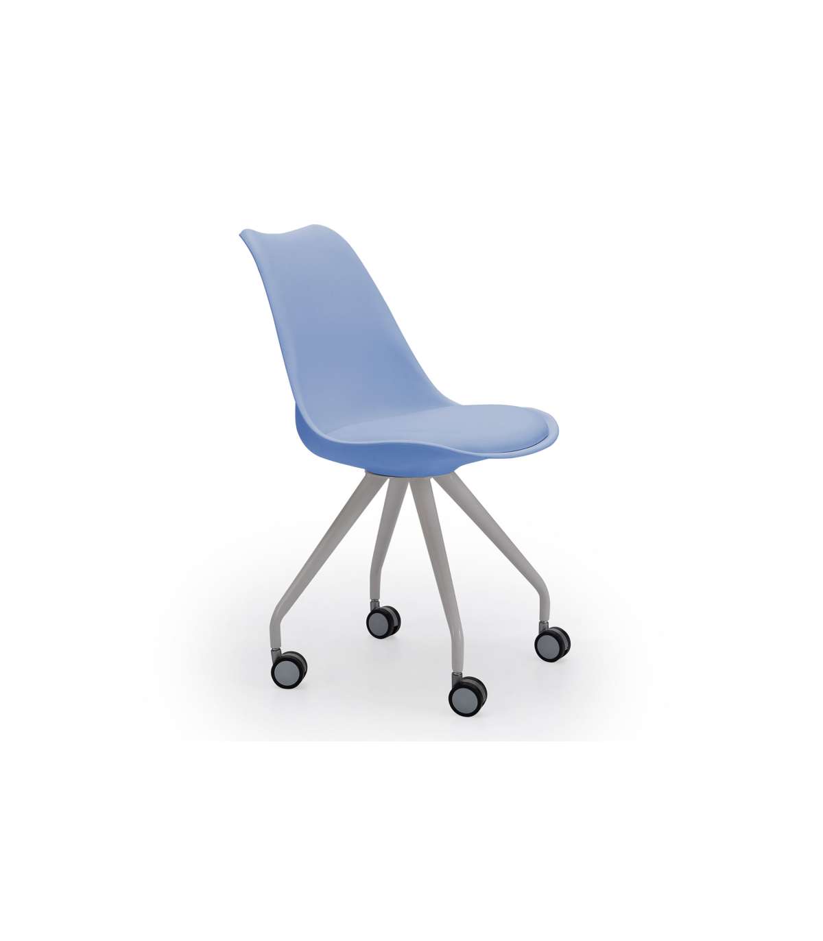 Pack de 2 sillas de oficina elevable Rania acabado azul claro, 48.5cm ...