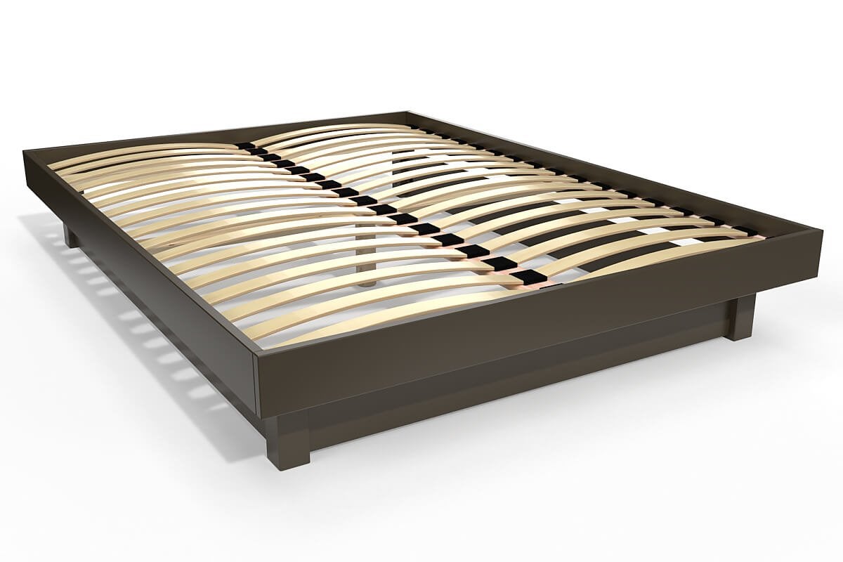 Lit plateforme 2 places bois massif 140x190 Marron | Leroy Merlin