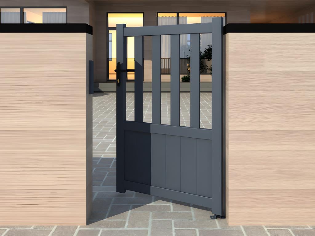 Portillon battant aluminium semi plein L104 x H148 cm anthracite TARNOS ...