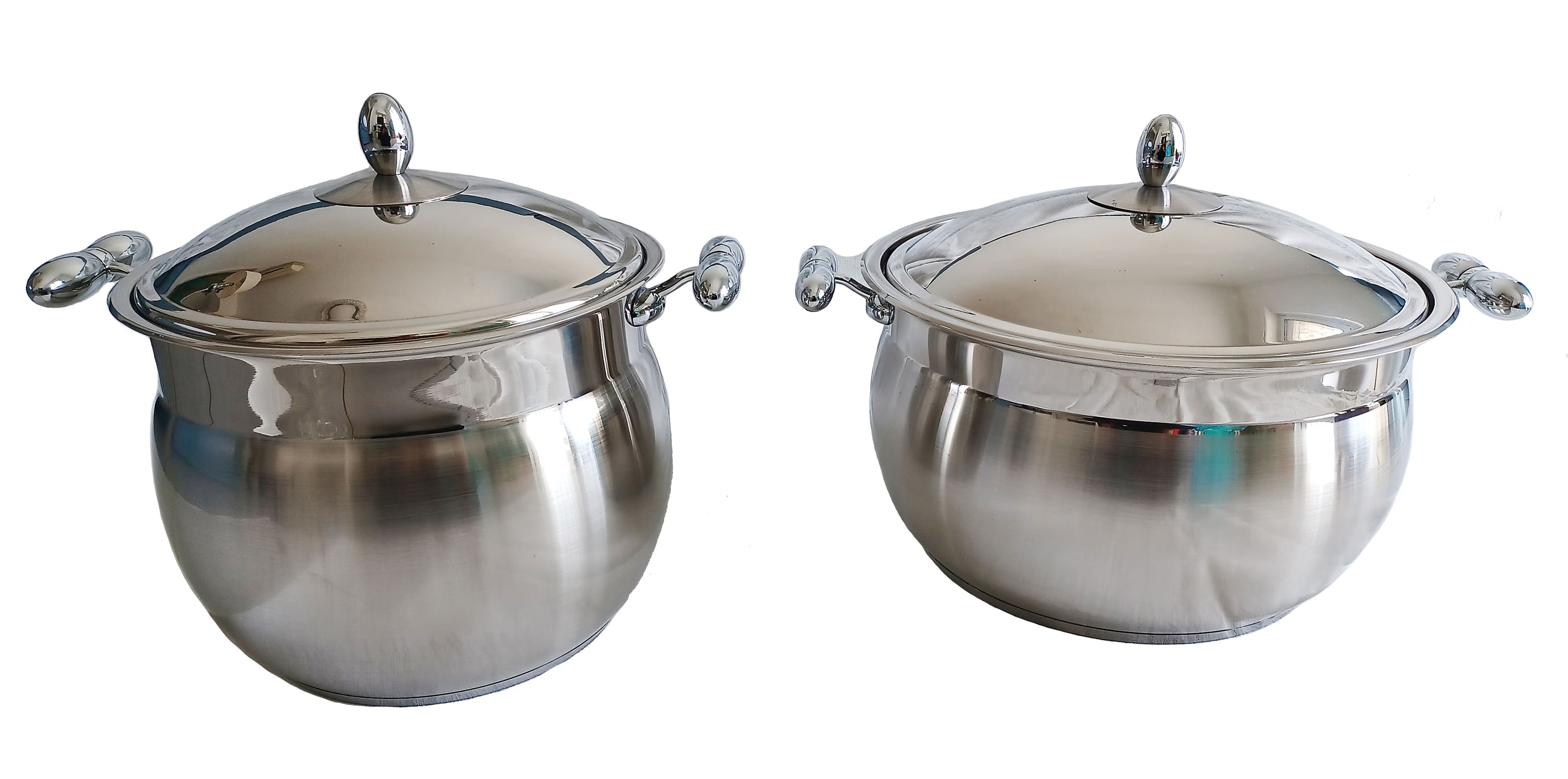 Set Pentole in Acciaio Inox 18/10 Bavaria diametro 28cm e 30cm Batteria ...