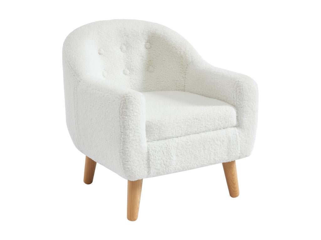Fauteuil pour enfant en tissu bouclette blanc CASORLA | Leroy Merlin
