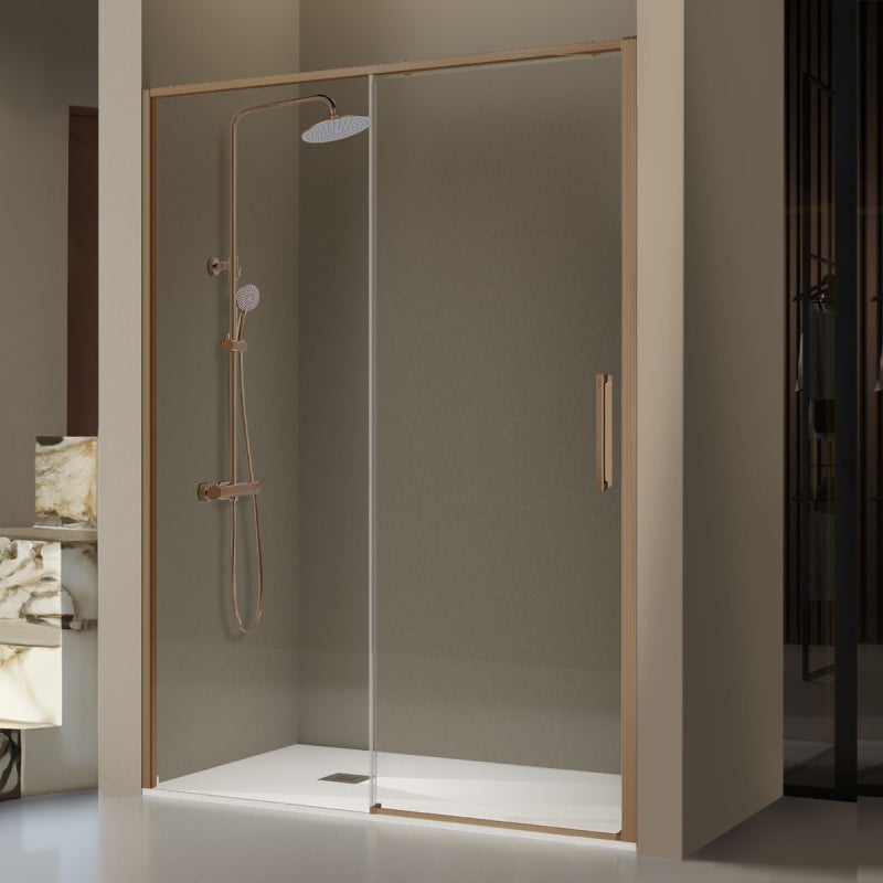 Mampara frontal Serie DELTA - Bronce - 145-147.6 cm - Cierre ...