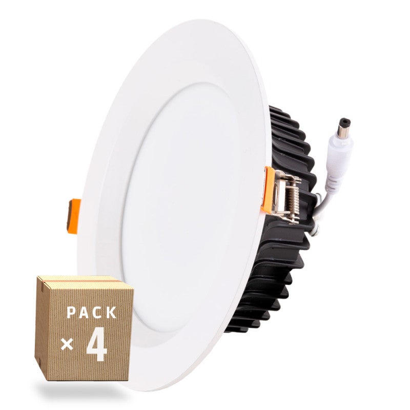 Pack 4 Downlights LED 24W 2.160Lm 6000ºK IP65 Baños/Cocinas 50.000H [SL-DLFS06-24W-CW-PK4 ...