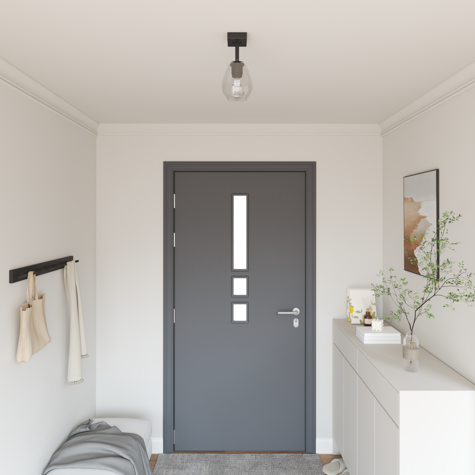 Lámparas de techo vidaXL con pantalla de vidrio ajustable antracita E27 ...