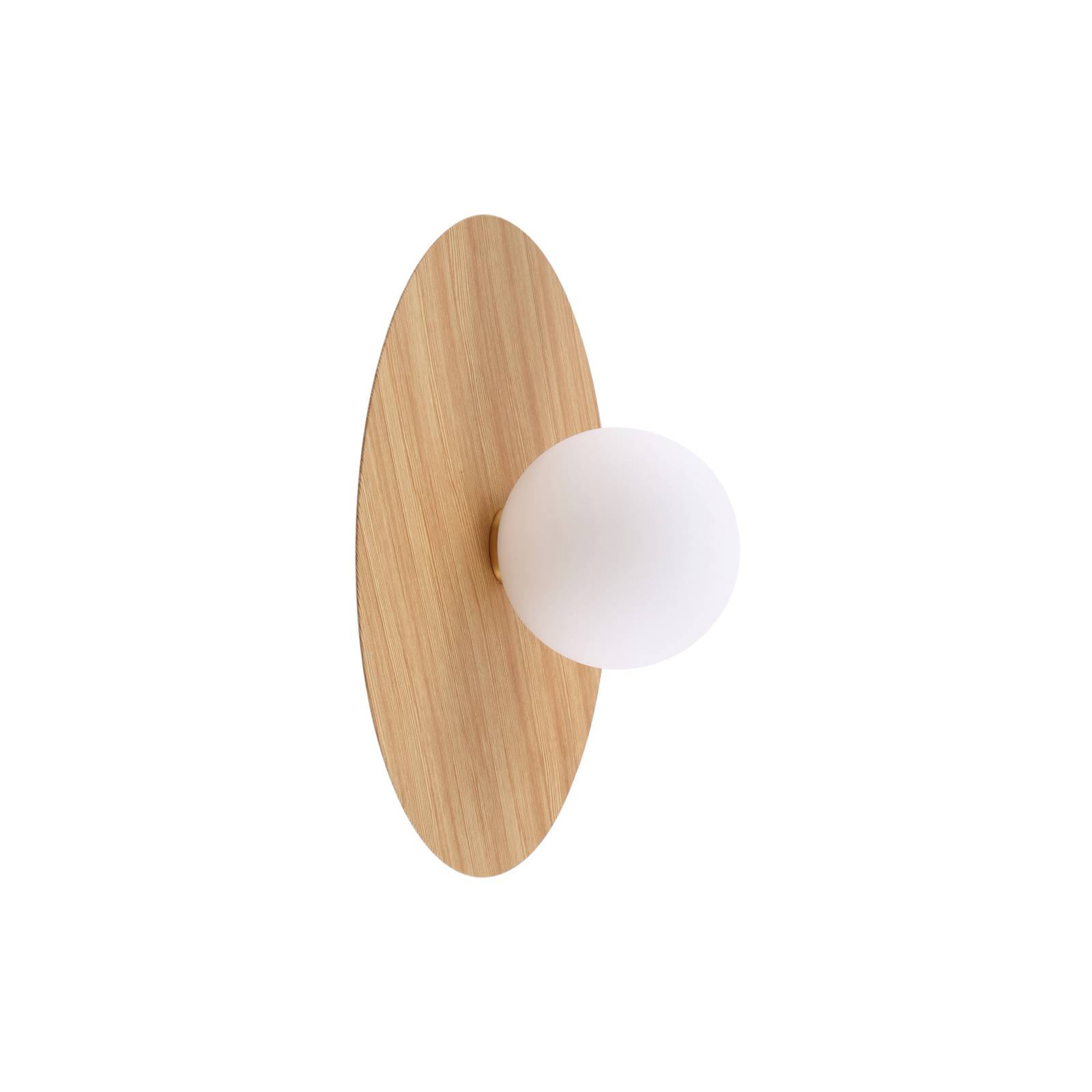Aplique de pared Lindby Zain, color madera/blanco, cristal, Ø 33 cm, G9 ...