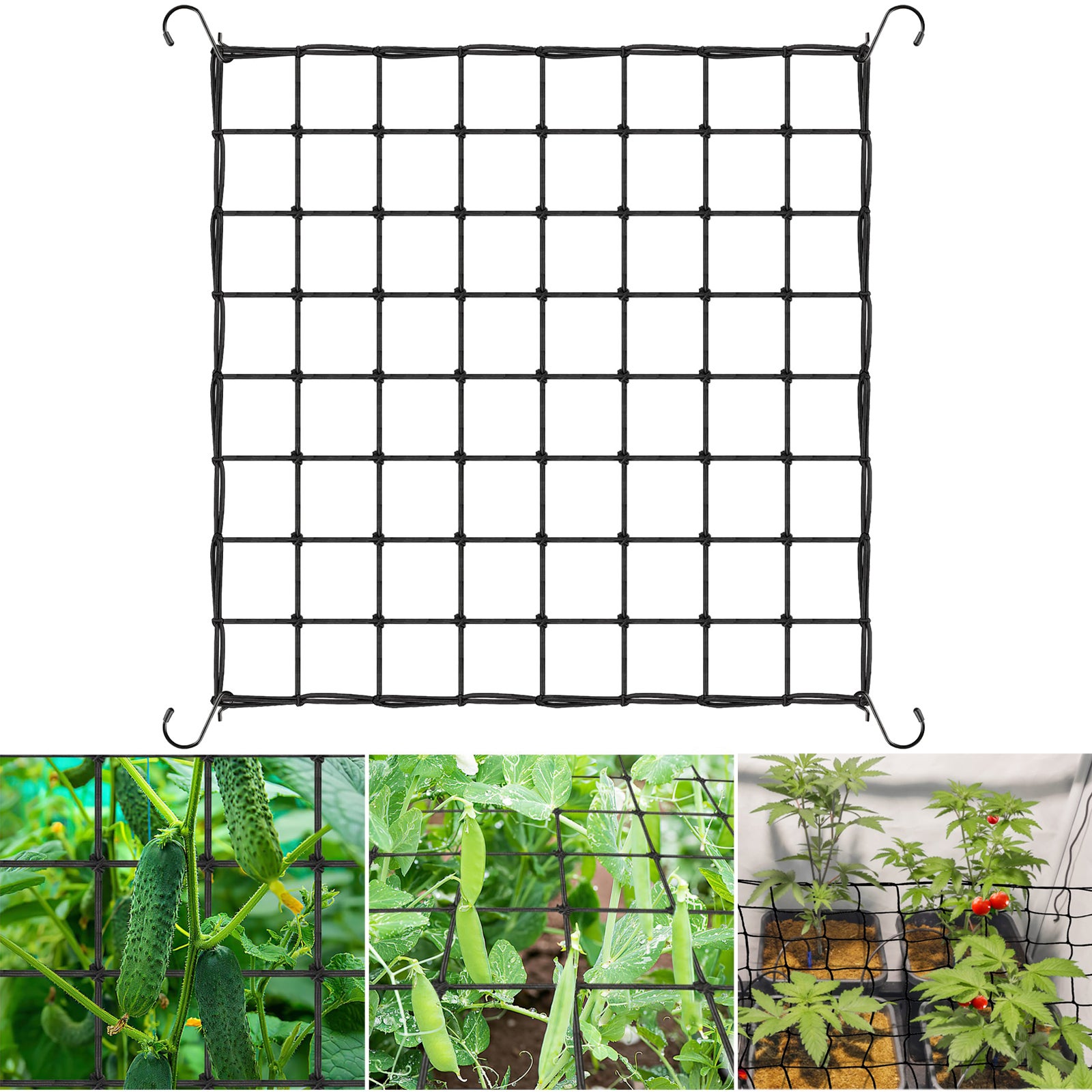 Rete a traliccio 40 x 40 cm, rete Scrog con ganci, rete a traliccio per ...