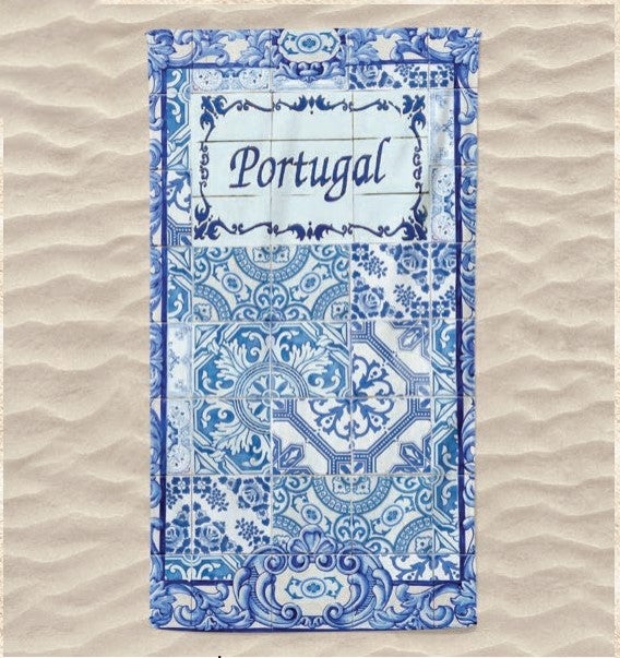 Toalla de Playa 3D Azulejo de Portugal 100x180cm | Leroy Merlin