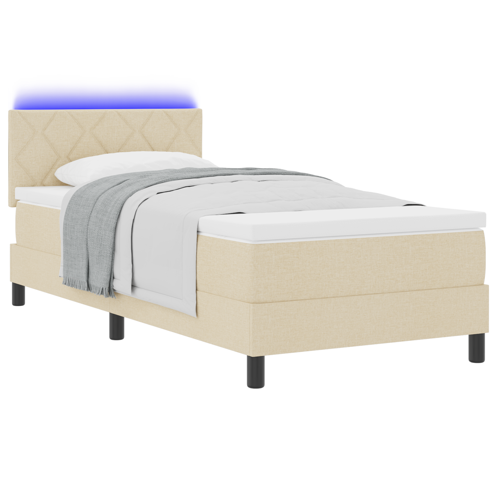 Cama individual | Cama para adultos | Cama con Somier, Colchón y Luz ...
