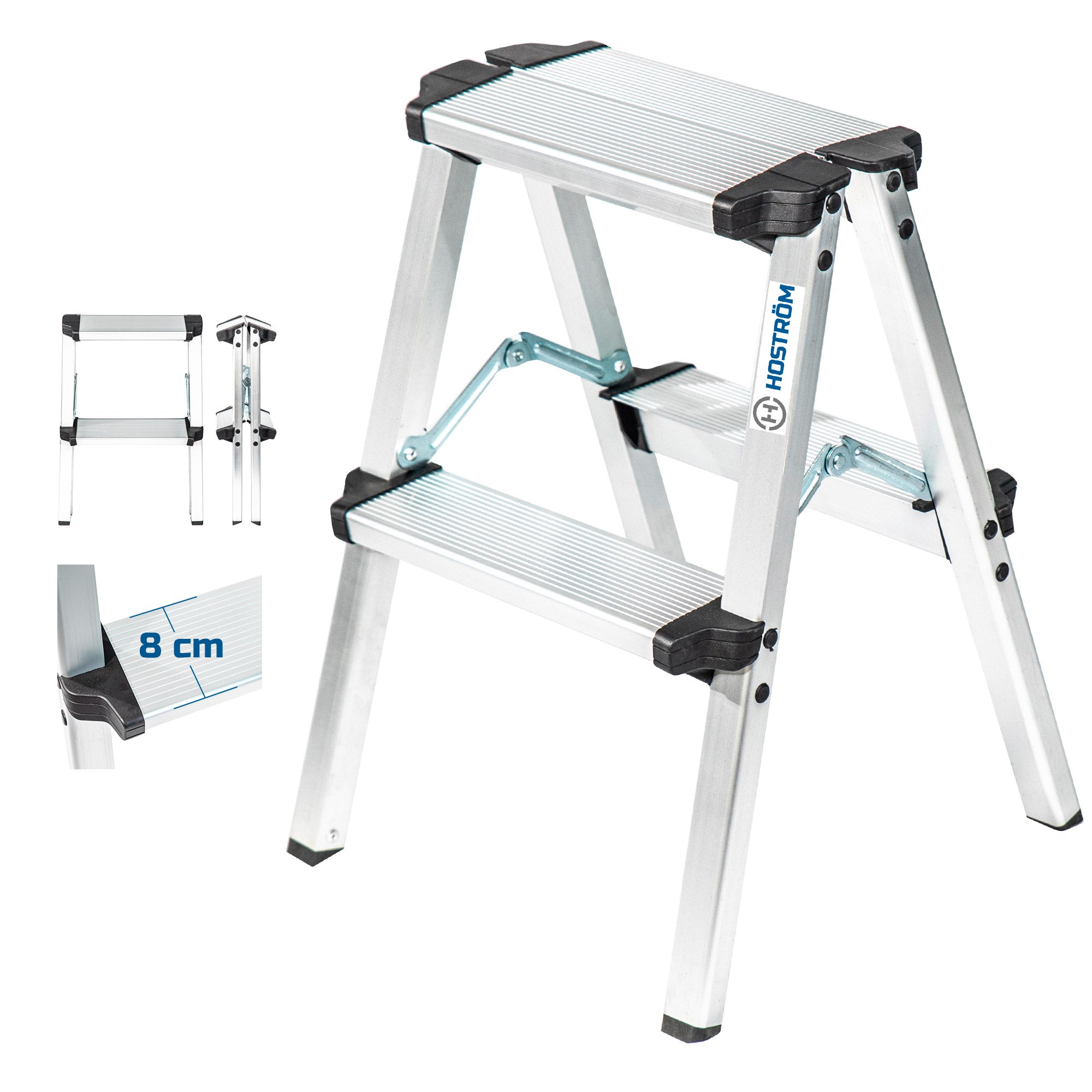 HOSTRÖM Escabeau marche pied 2 marches HOMILIX2, petit escabeau pliable ...