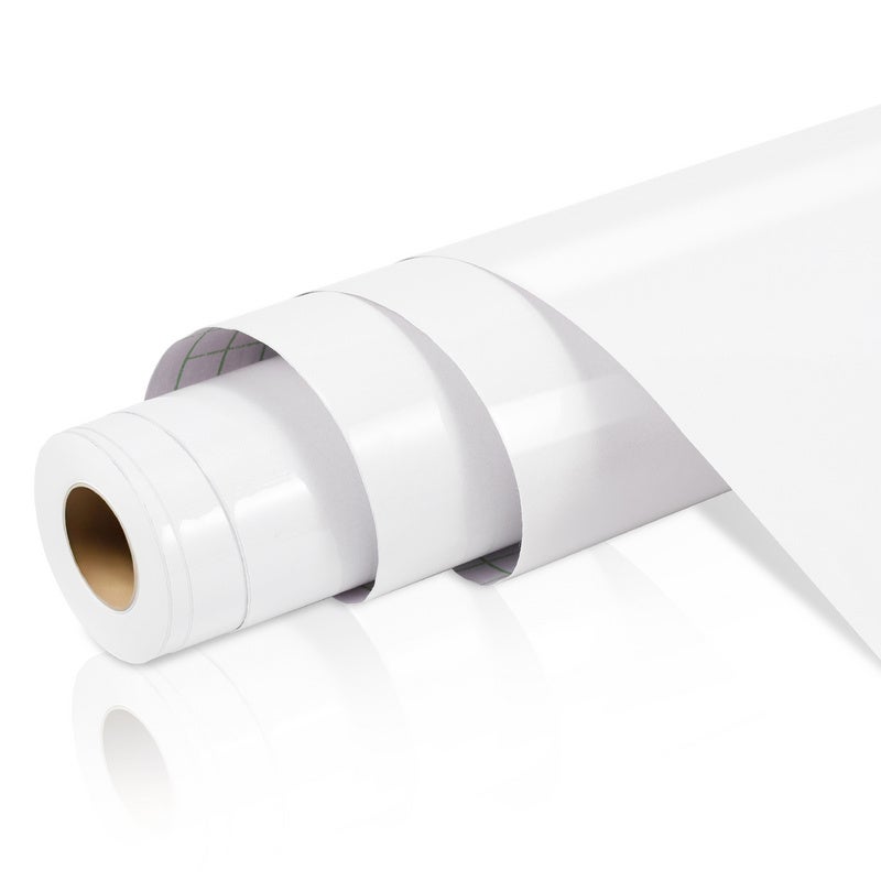 2x PVC Adhesives Sol Autocollantes Décoratifs Blanc Effet Adhesive Sol ...