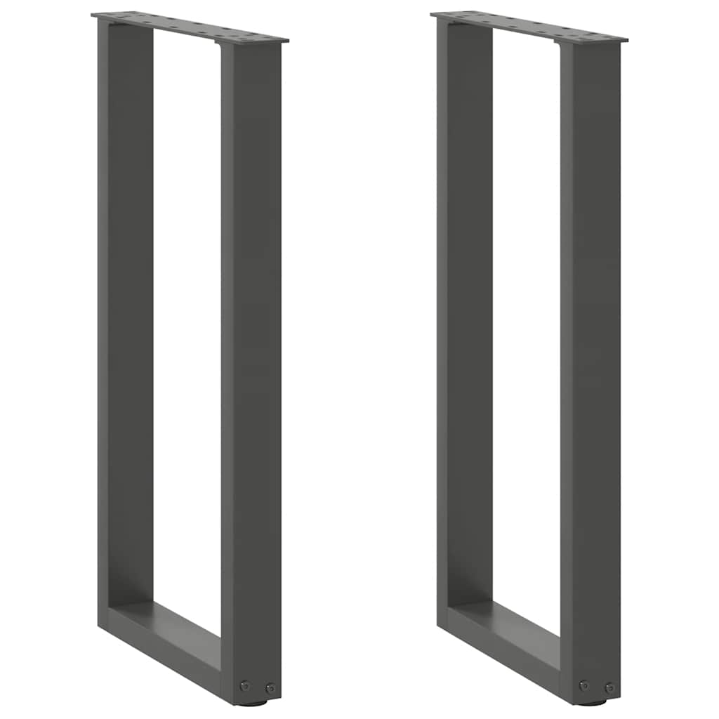 Maison Exclusive - Pieds de table console en U, 2 pièces, anthracite ...