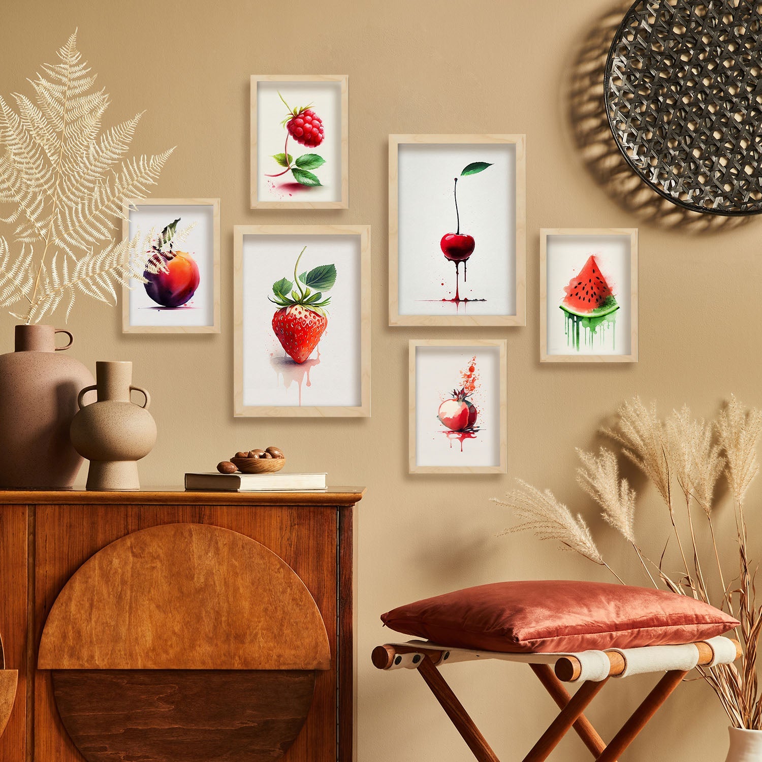 Nacnic Fruits Rouges Affiches Illustrations De Fruits Légumes Et ...