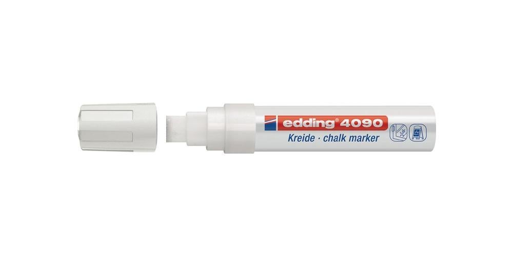 Edding Marqueur a la craie 4090 blanc graduation 4 15 mm pointe Leroy Merlin