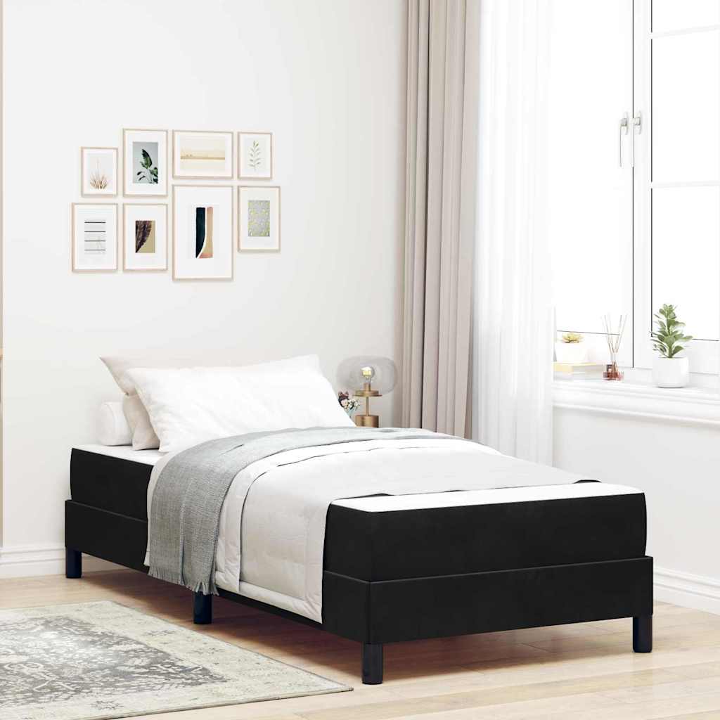 Cama box spring con colchón Negro 100 x 200 cm Terciopelo | Leroy Merlin