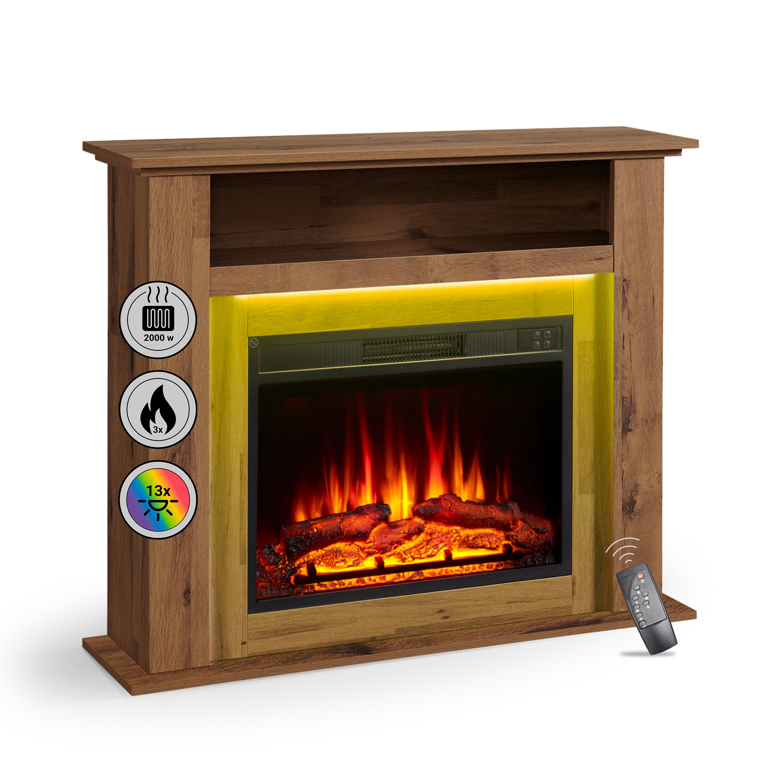 Cheminée électrique BALDERIA Liora - Cheminée sur pied, tablette ...