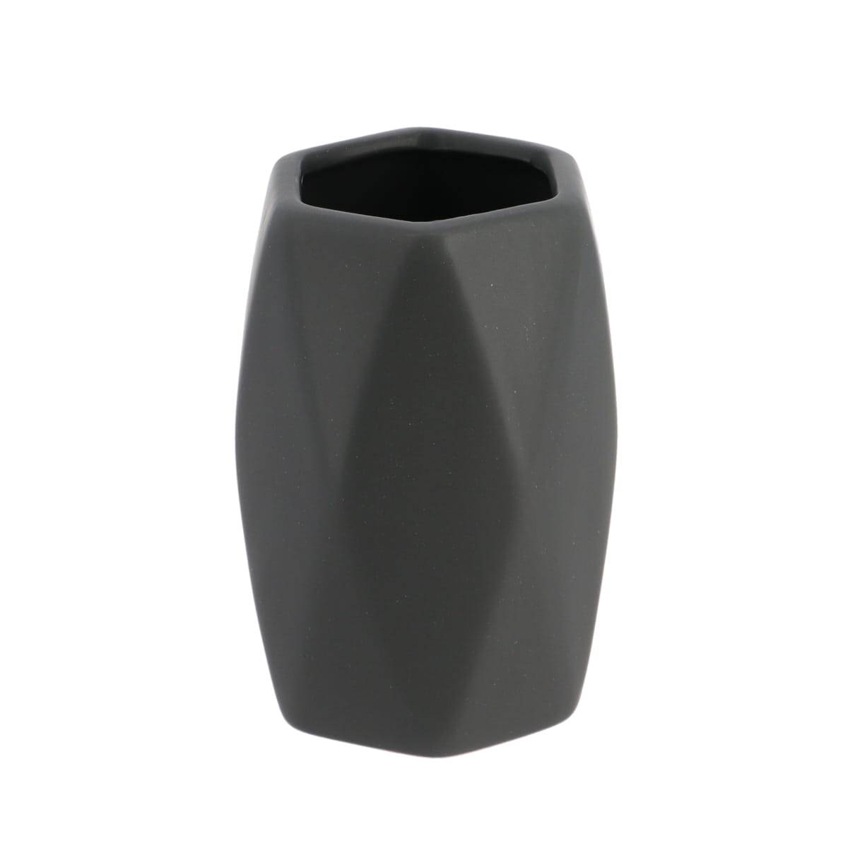 Vaso de cristal con forma de diamante - gris oscuro - Tendance | Leroy ...