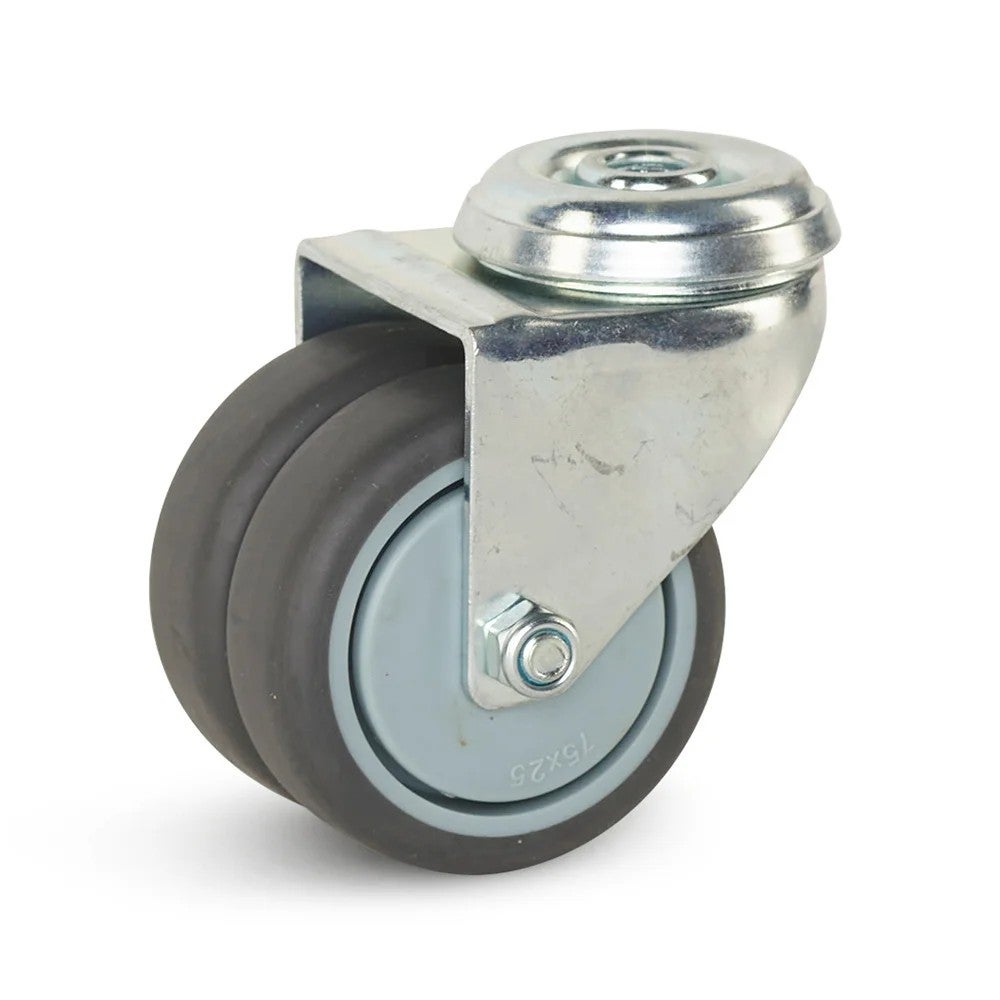 Roulette double - MESO - Trou central - 75mm - 150kg | Leroy Merlin