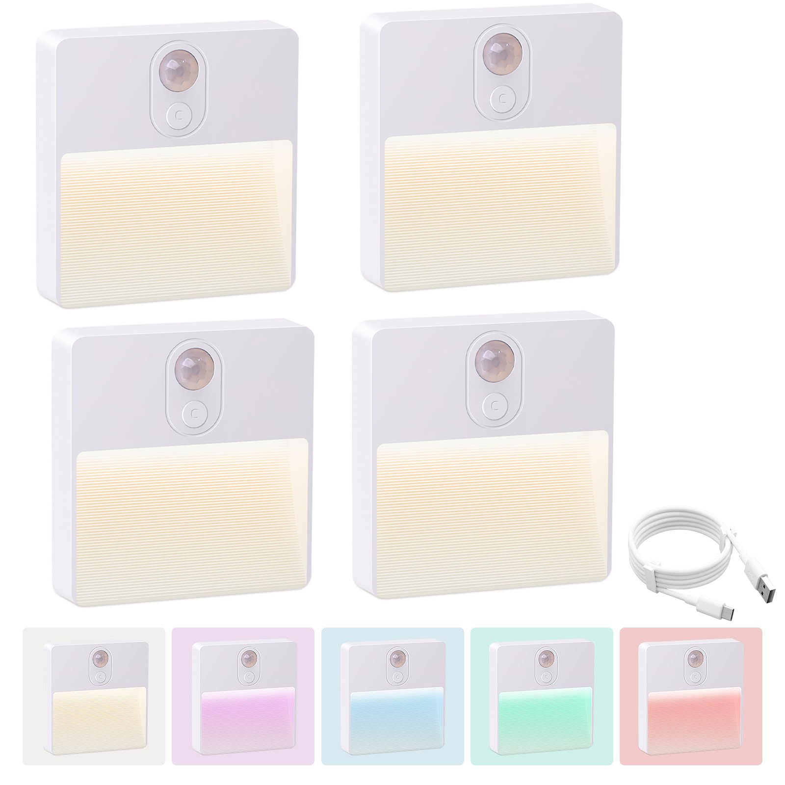 4PACK Luce notturna a LED con sensore di movimento, luce per scale ...