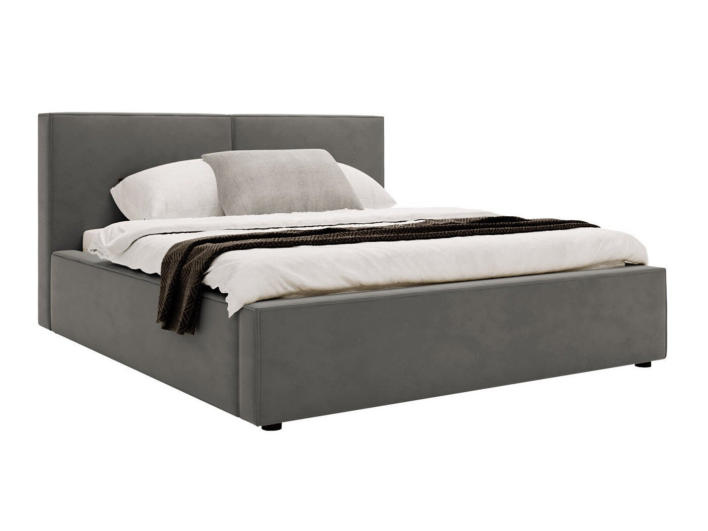 Letto Clovis 117, Doppio, Grigio, 180x200, Arazzo, Reti a doghe ...