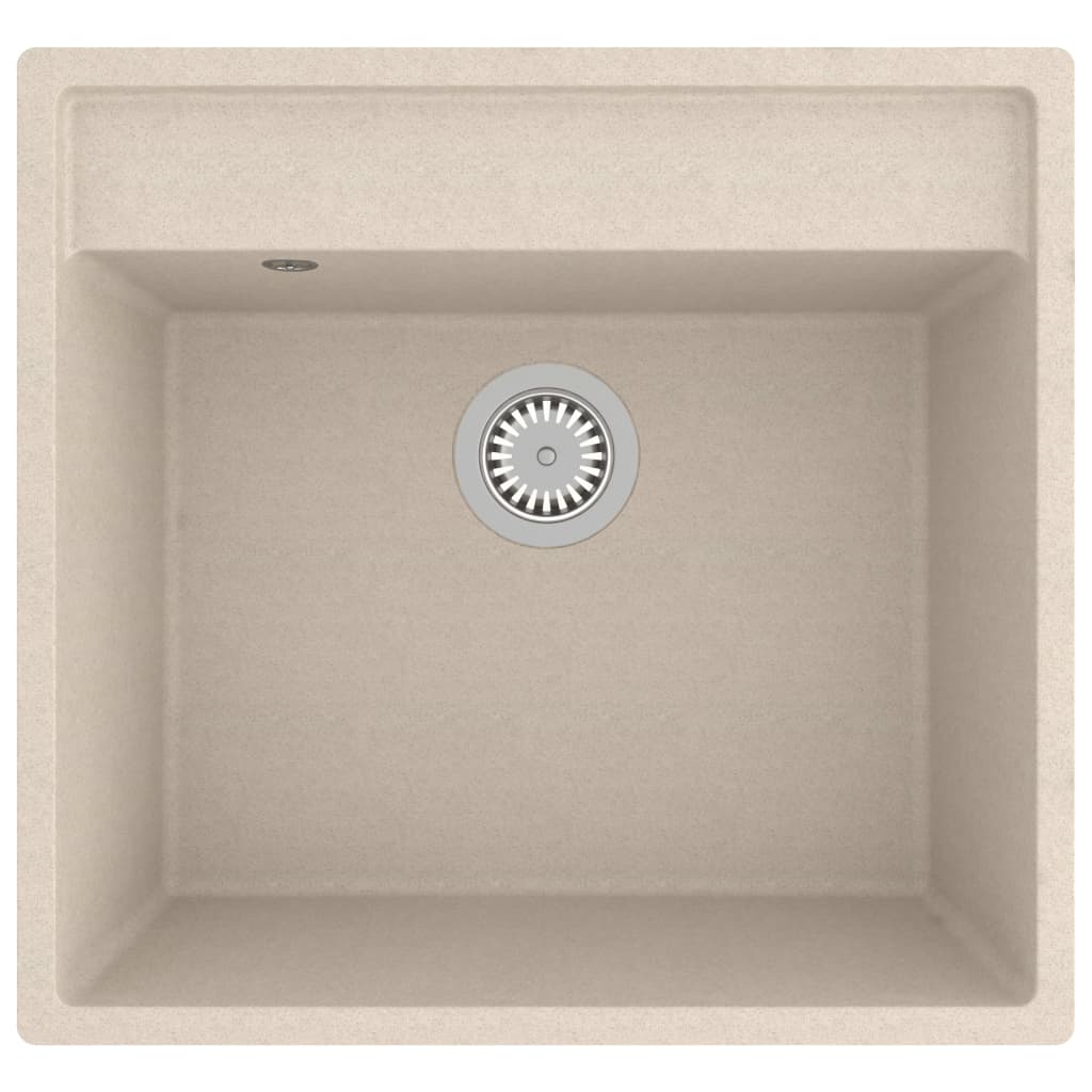 Lavello cucina con foro troppopieno granito beige 02_0004371 | Leroy Merlin