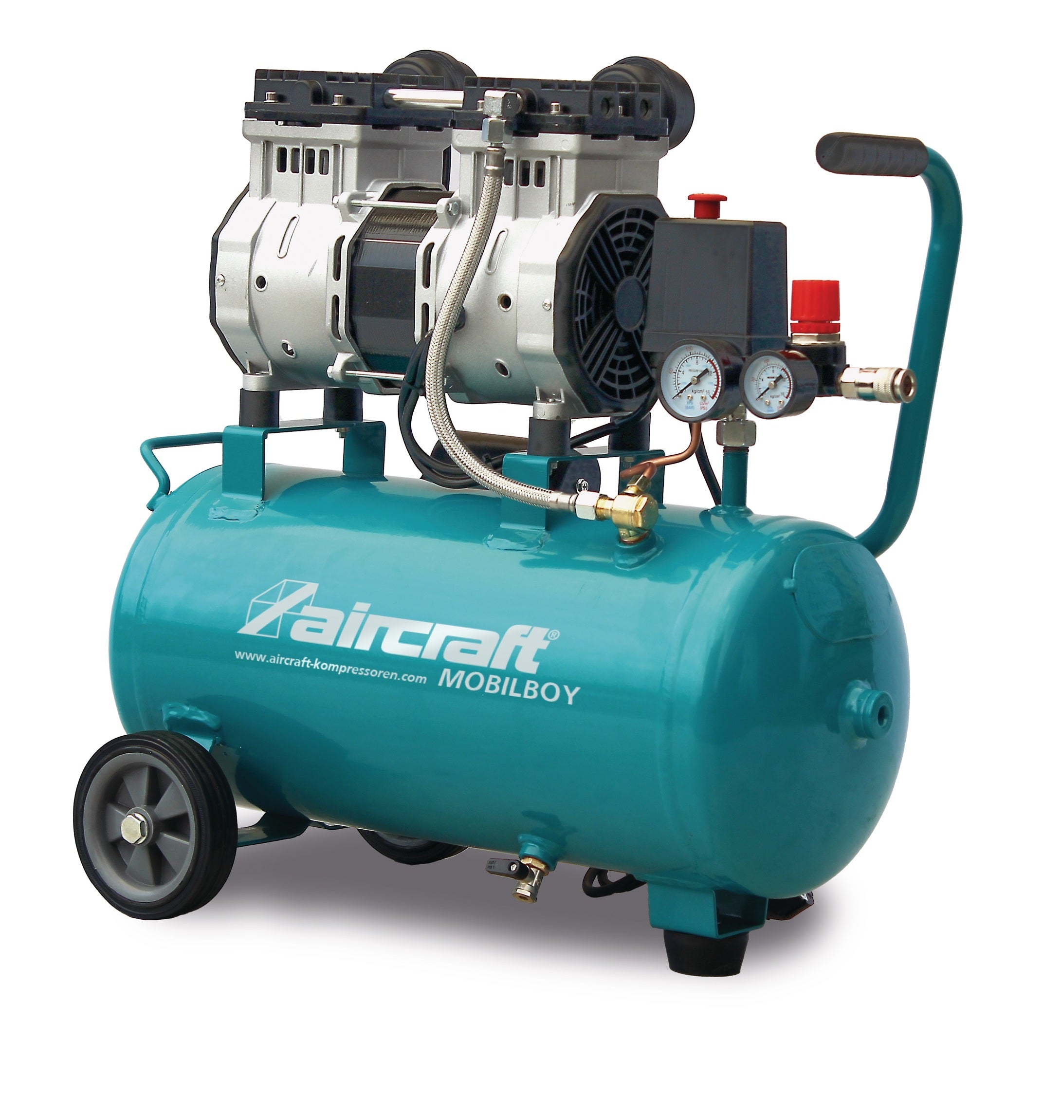 Compresseur mobile silencieux sans huile cuve 24 L 1,3 kW / 1,75 Ch 240 L/min 10 bars 230V ...