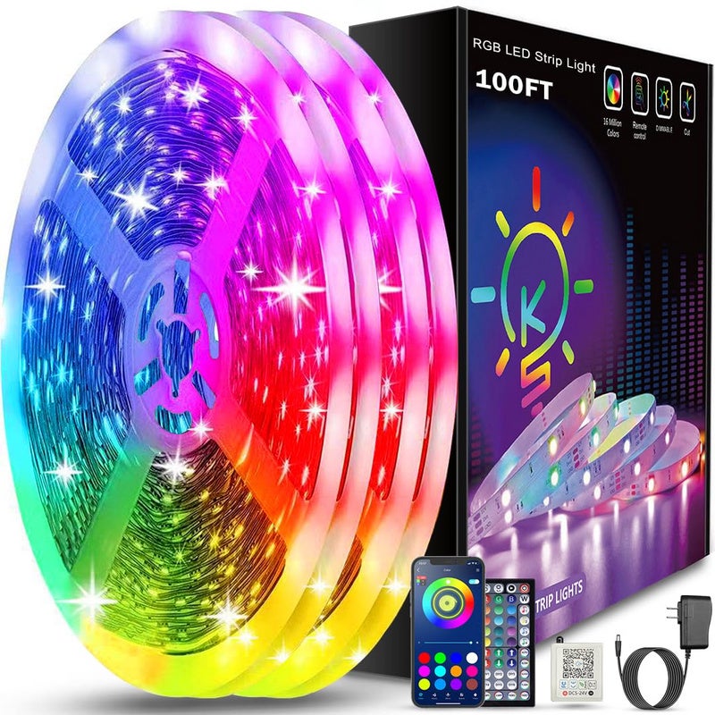 Ruban Led 30m, Led Chambre Bluetooth, Bande Led Contrôlé par ...