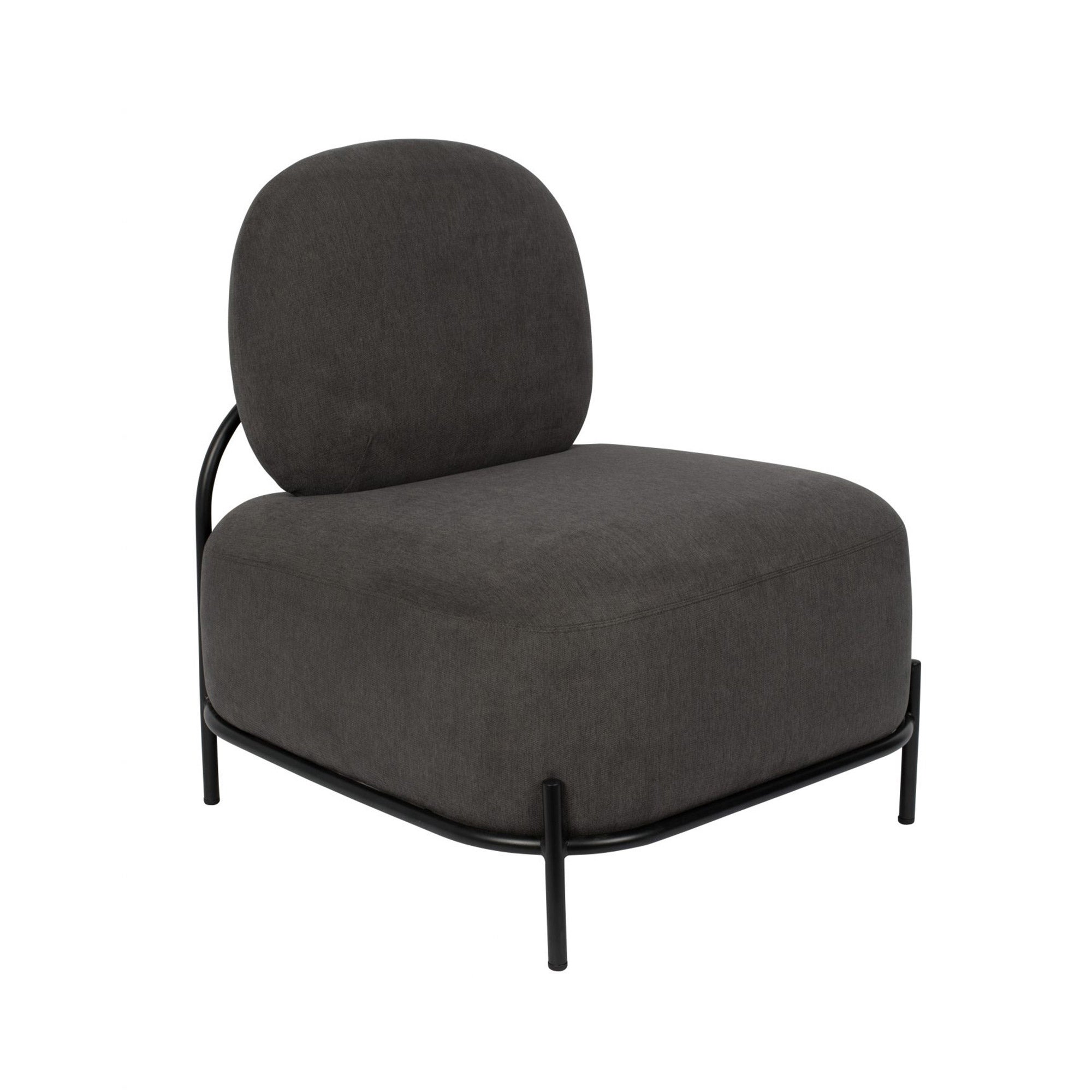 Fauteuil 66x71,5x77 cm en tissu gris foncé - CELLO | Leroy Merlin