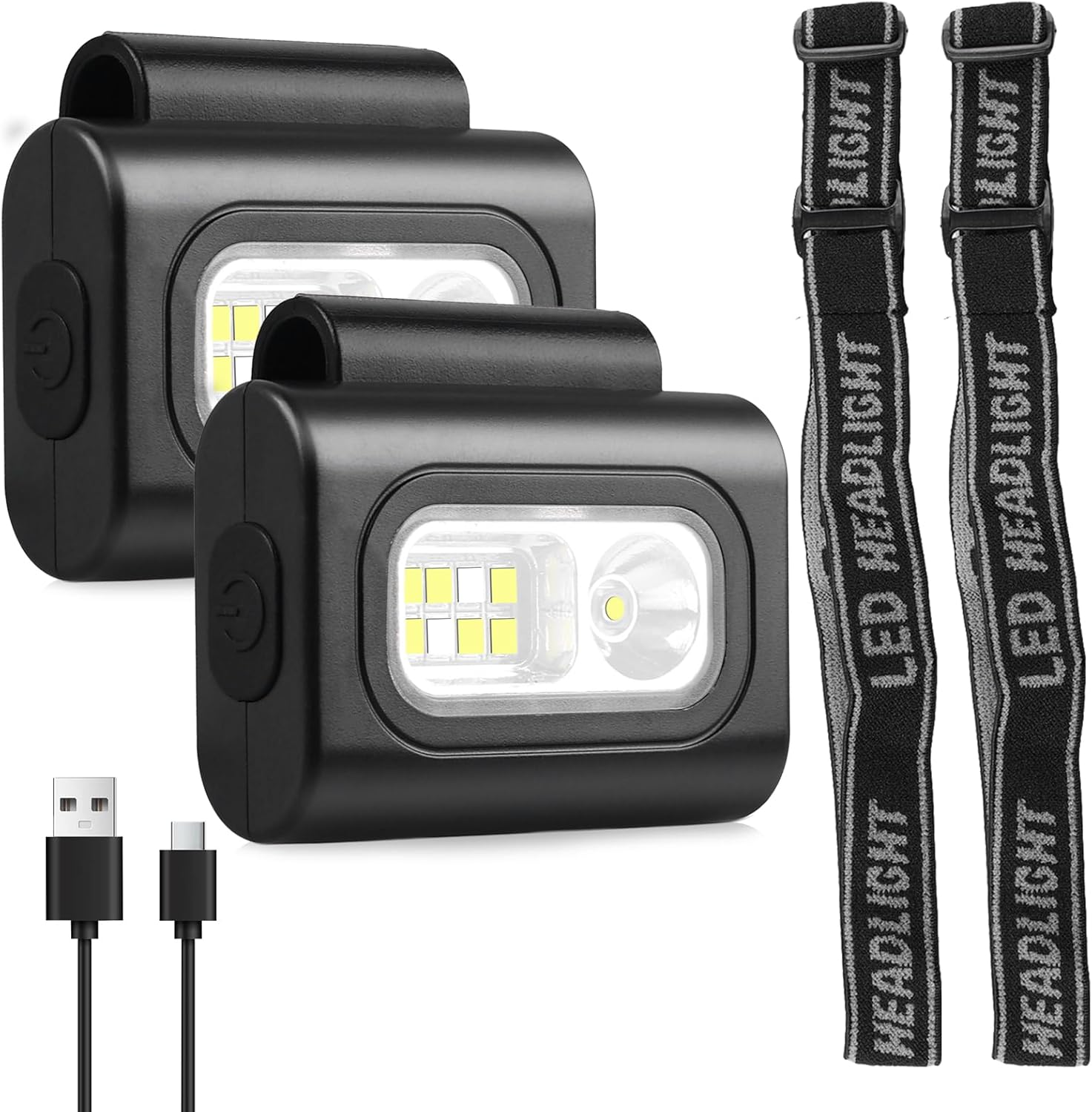 2 lampes LED à pince de 500 lumens - Lumière puissante - Magnétique ...