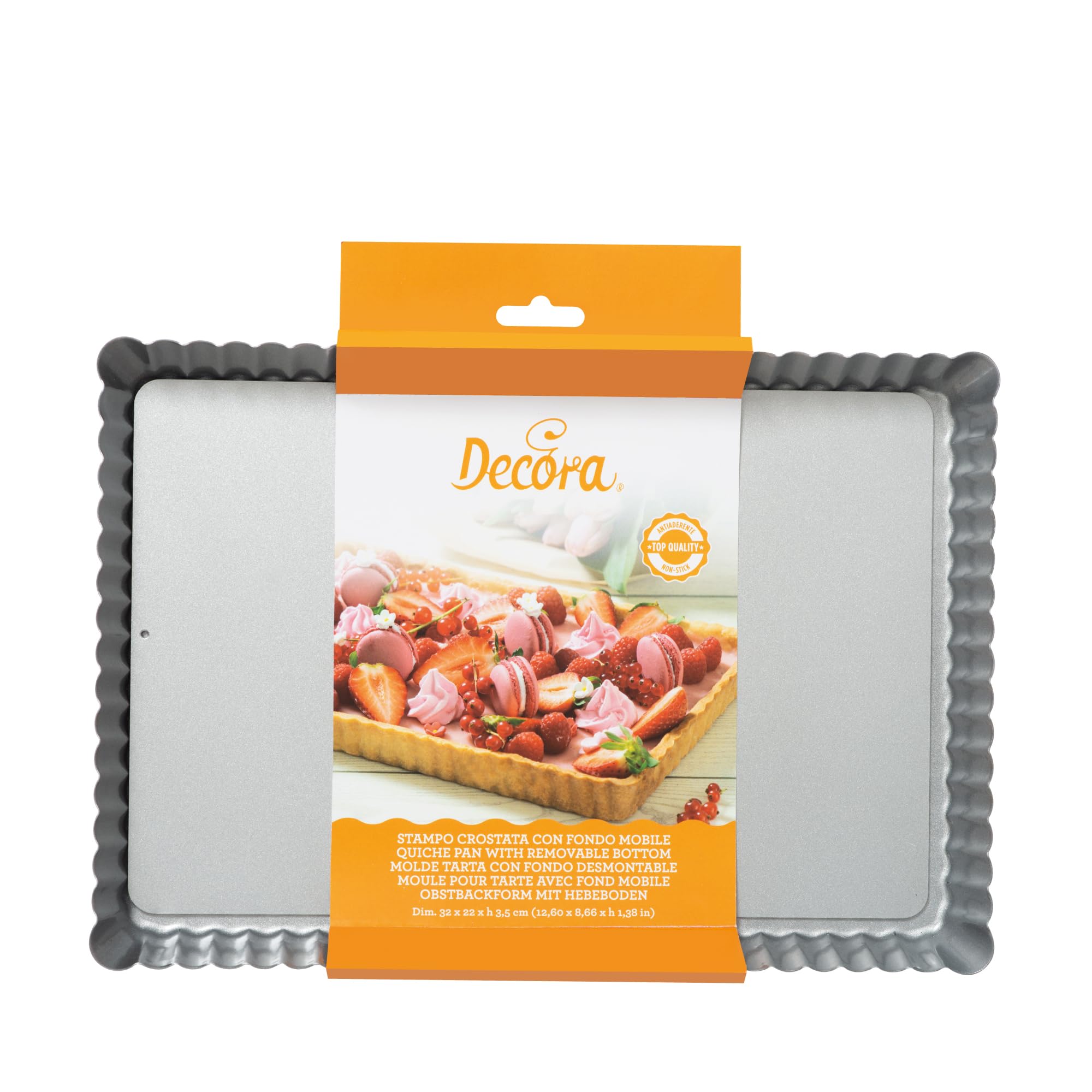 Decora 0070025 Stampo Crostata Rettangolare con Fondo Mobile 32x22x h 3 ...