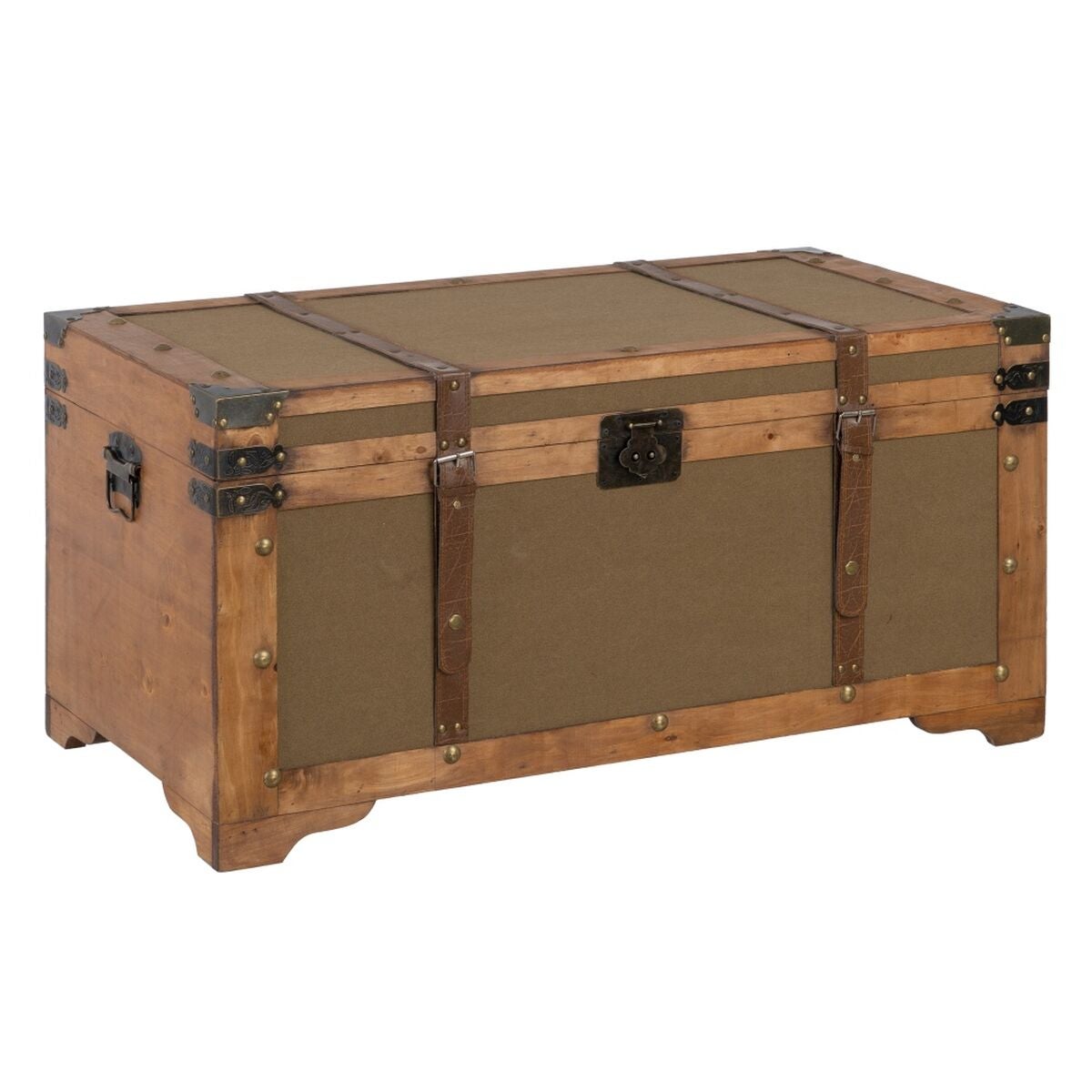 Juego de Baúles 90 x 47 x 45 cm Tejido Sintético Madera (3 Piezas ...