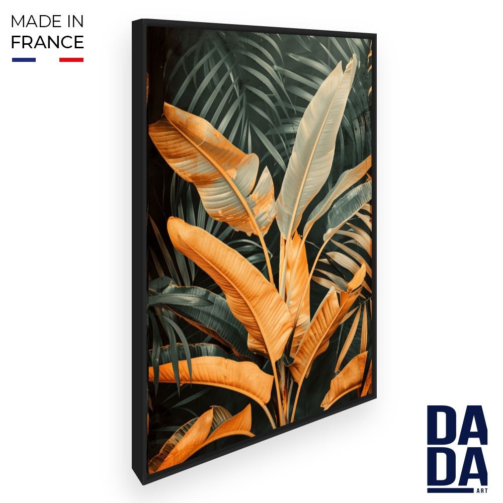 Toile encadrée Feuillage vibrant / 60x90cm / Cadre Noir / Fabriqué en ...