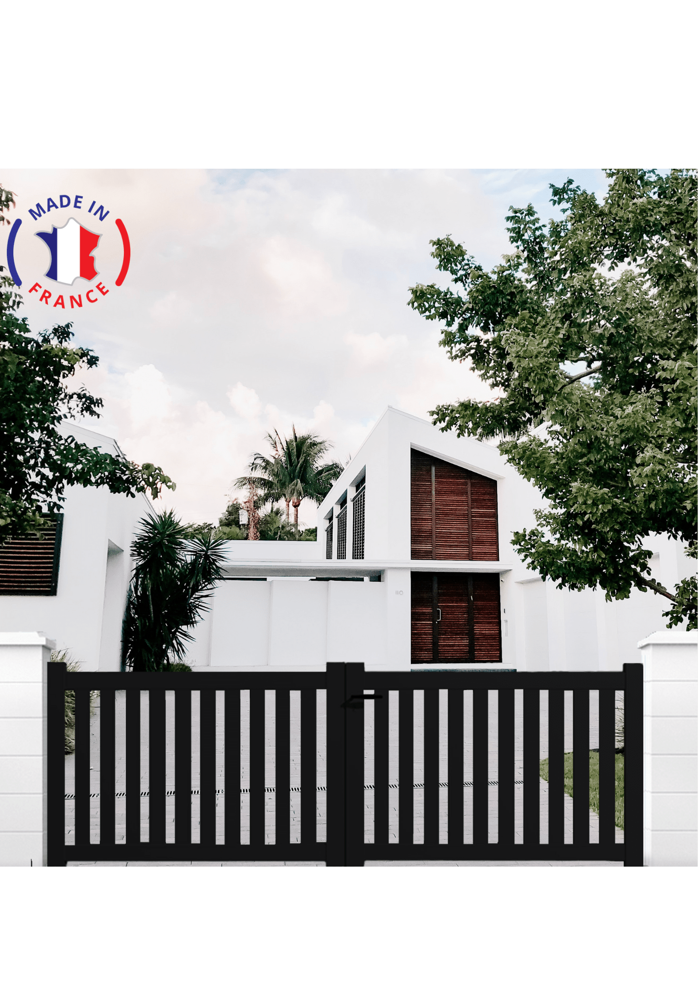Portail aluminium battant ajouré en kit dimensions L.4000 (entre ...