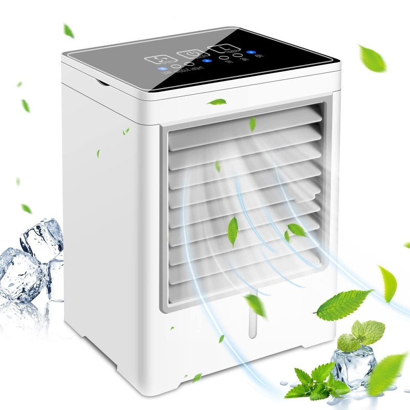 Aire acondicionado evaporativo portátil USB con pantalla táctil y 3 ...