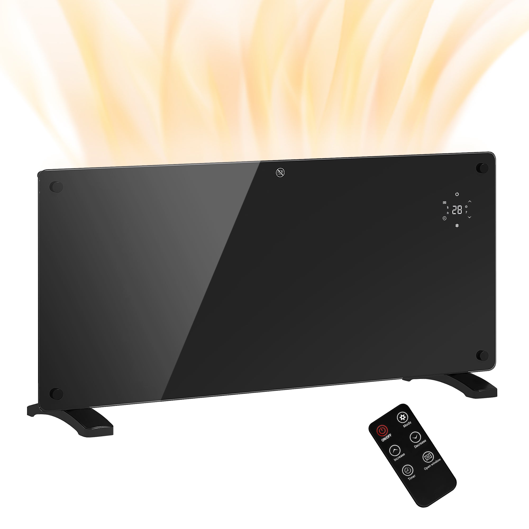 Radiateur électrique au sol ou mural 2000W affichage LED, minuterie 24 heures ou hebdomadaire ...